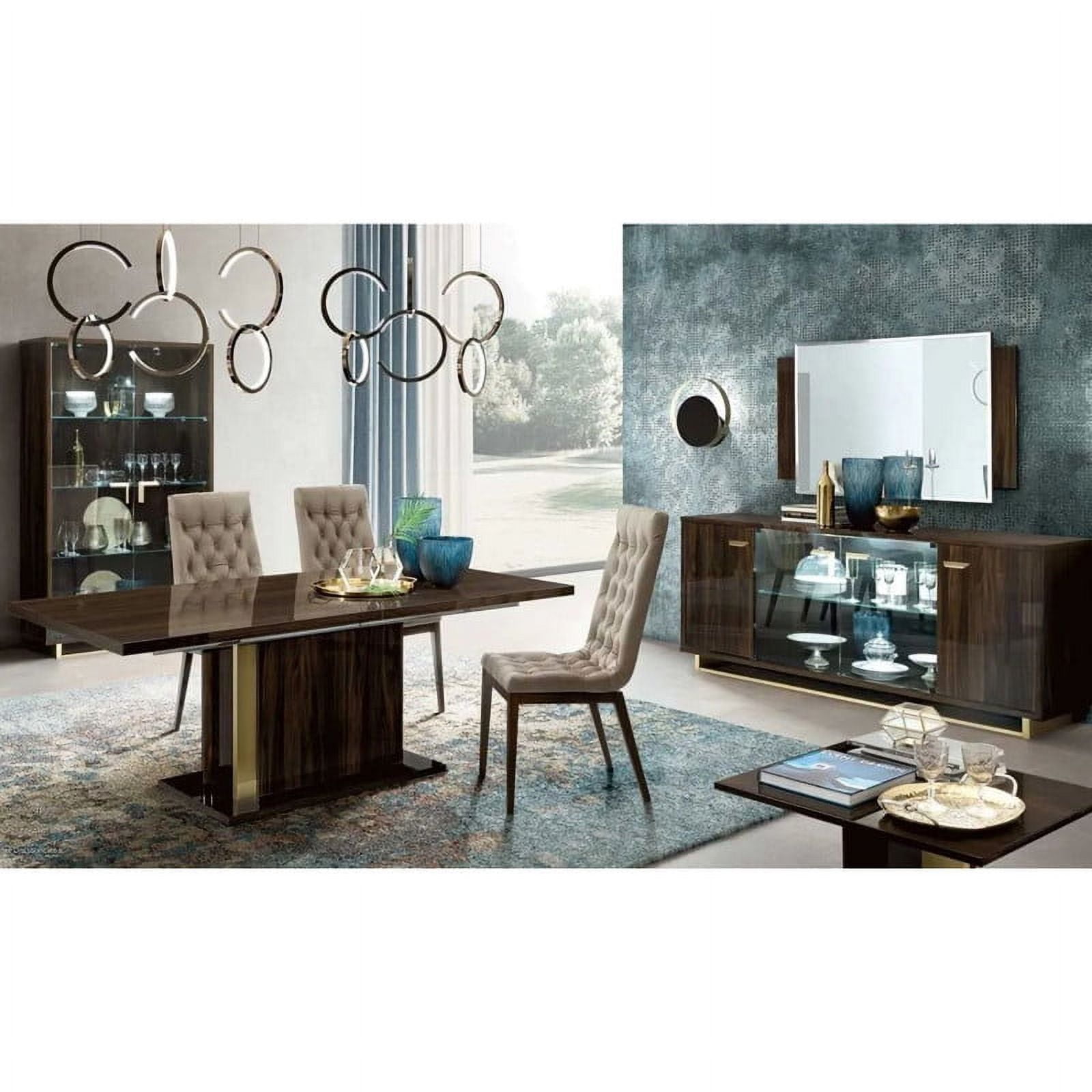 Volare Modern 7-Piece Dining Room Set in Walnut & Gold - Walmart.com