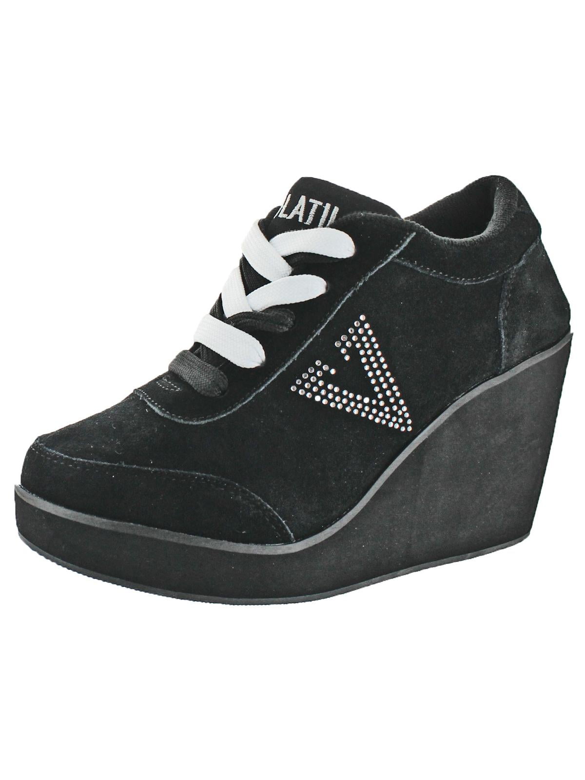 Volatile Cash Women's Suede Wedge Platform Shoes Casual Sneakers Black ...
