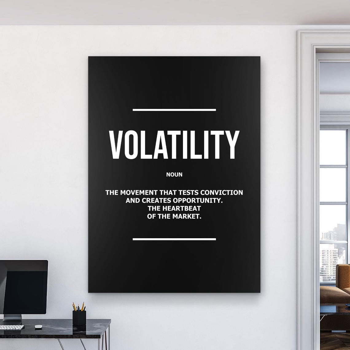Volatility Definition Typography Wall Art, Trader Motivational Quote ...