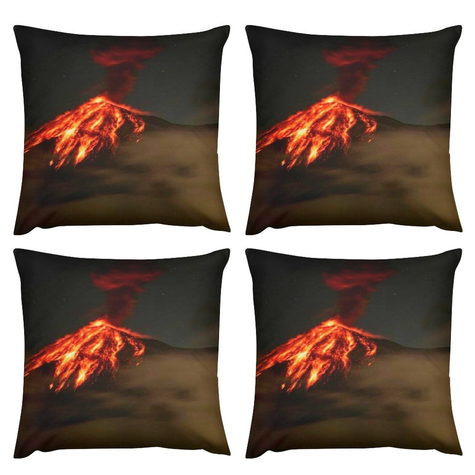 Volcanic Eruption Glowing 4 Pcs Cushion Covers Sofa Cushion Covers ...