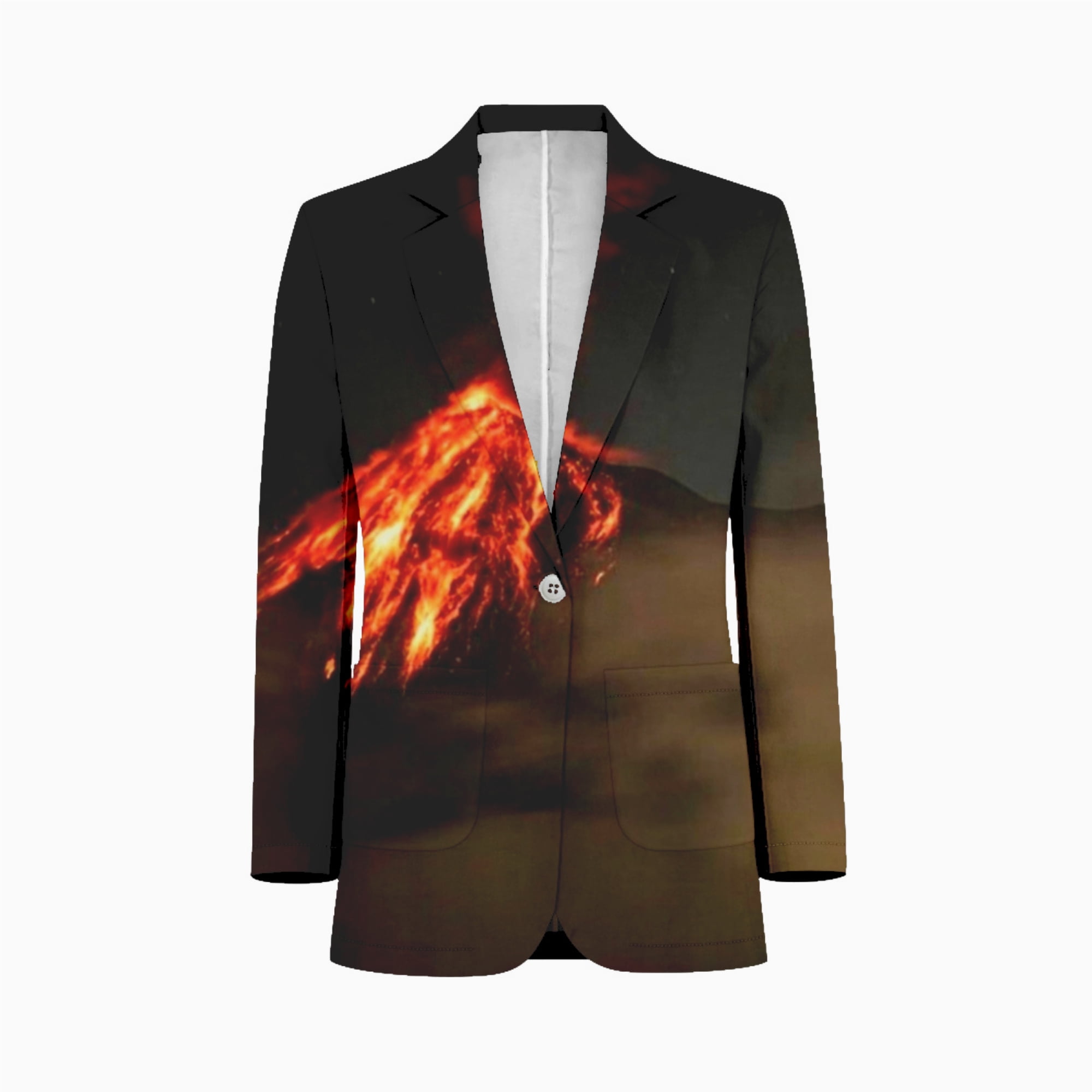 Volcanic Eruption Glowing Customized Men's Suits full man Shawl Collar ...