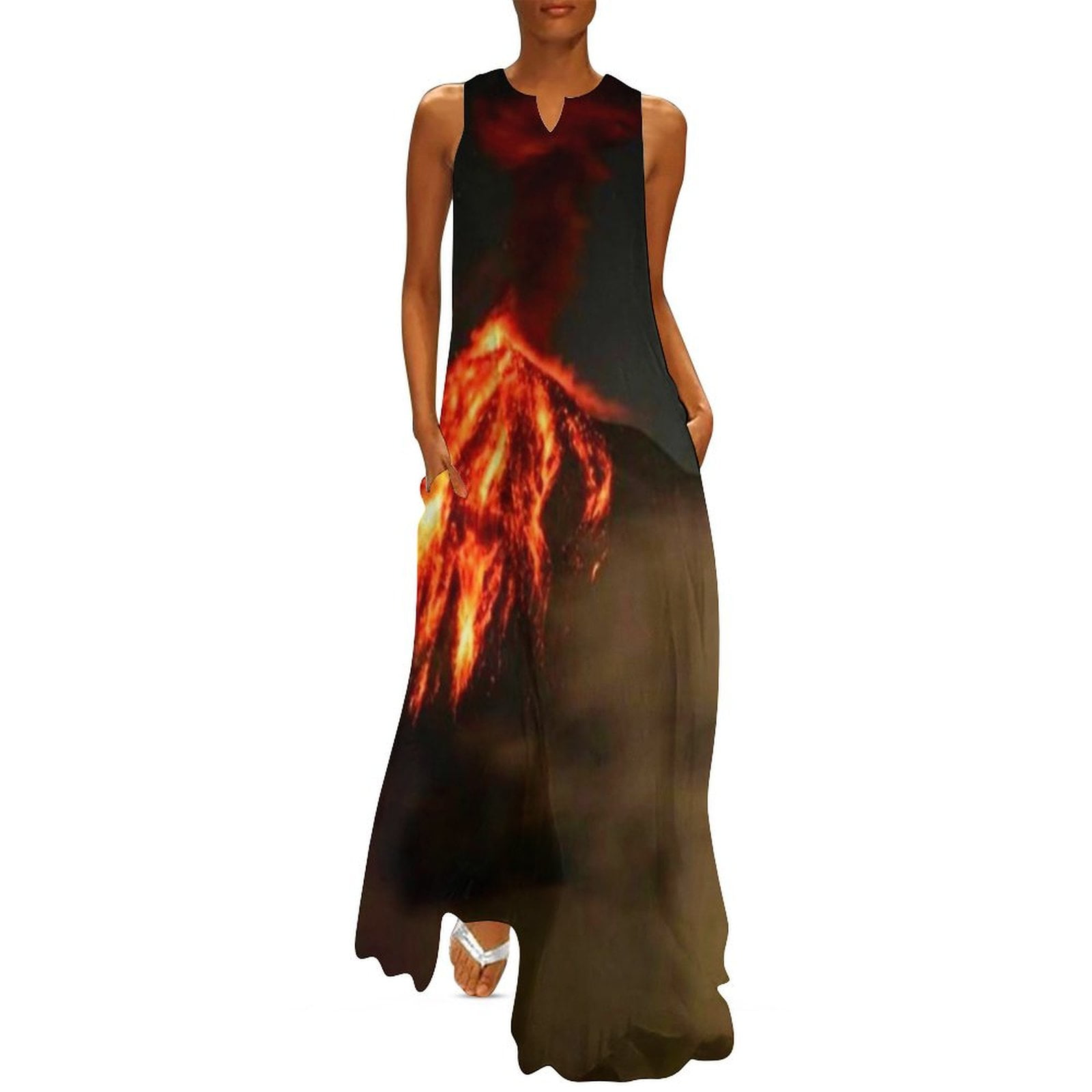 Volcanic Eruption Glowing Long Dress Luxury Woman Evening Dress Long ...