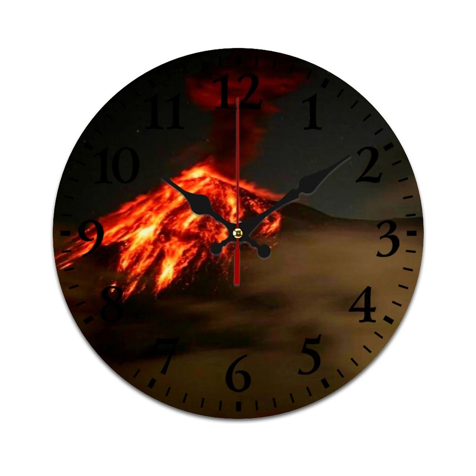 Volcanic Eruption Glowing Wall Clock Modern Design Clocks Wall Hanging ...