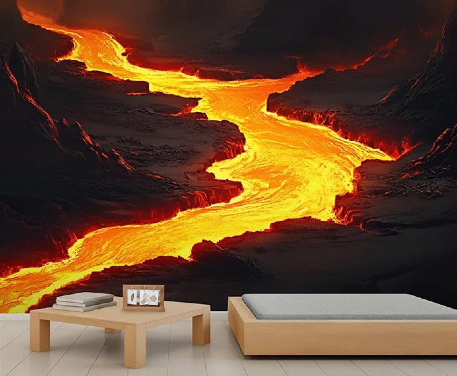 Volcanic Lava Wall Murals For Bedroom - Volcano Crack Murals, Hot Lava ...
