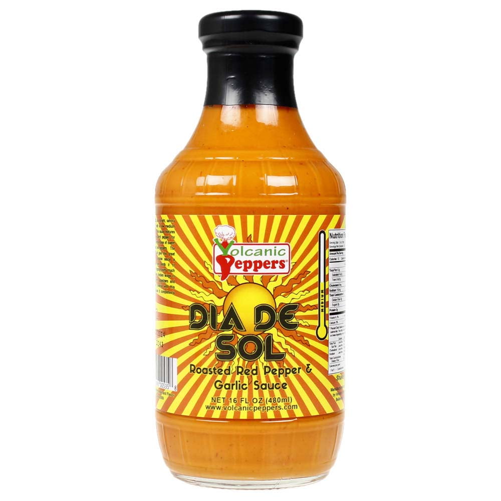 Volcanic Peppers Dia De Sol 16 Oz Bottle All Purpose Condiment Sauce ...