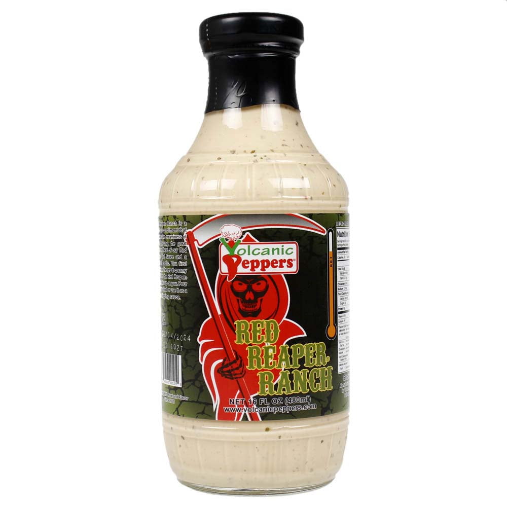 Volcanic Peppers Red Reaper Ranch 16 Oz Bottle Hot Condiment Sauce ...