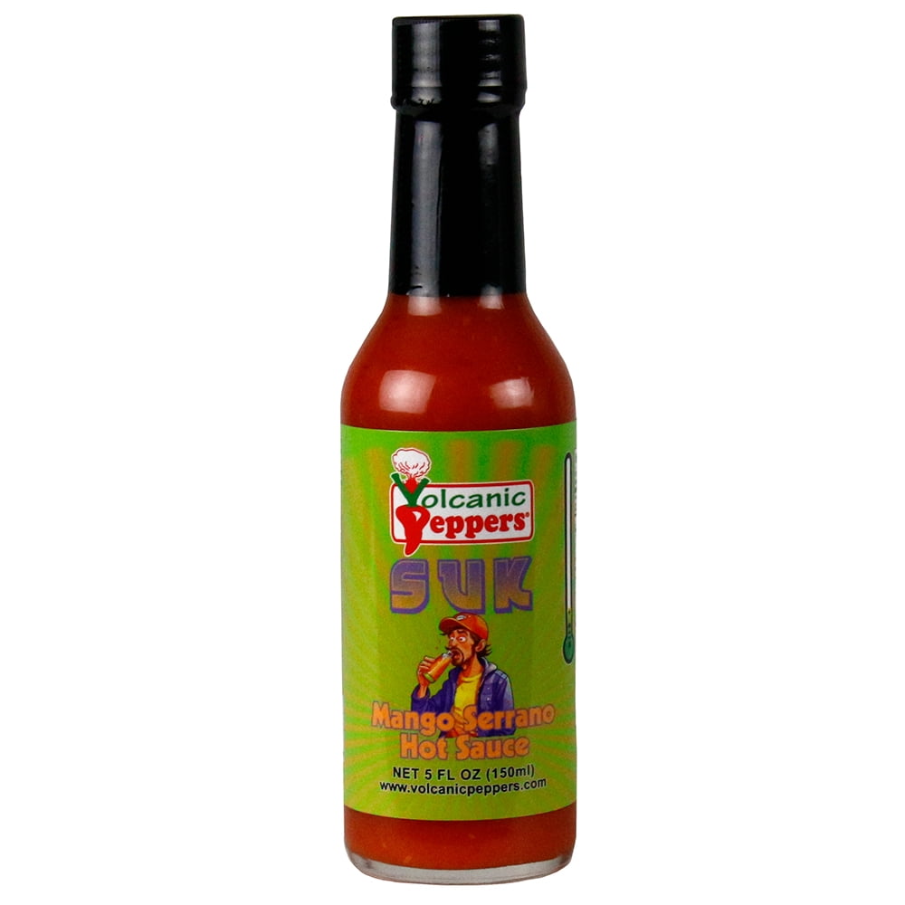 Volcanic Peppers SUK Mango Serrano Sauce 5 oz Bottle Mild Heat and ...