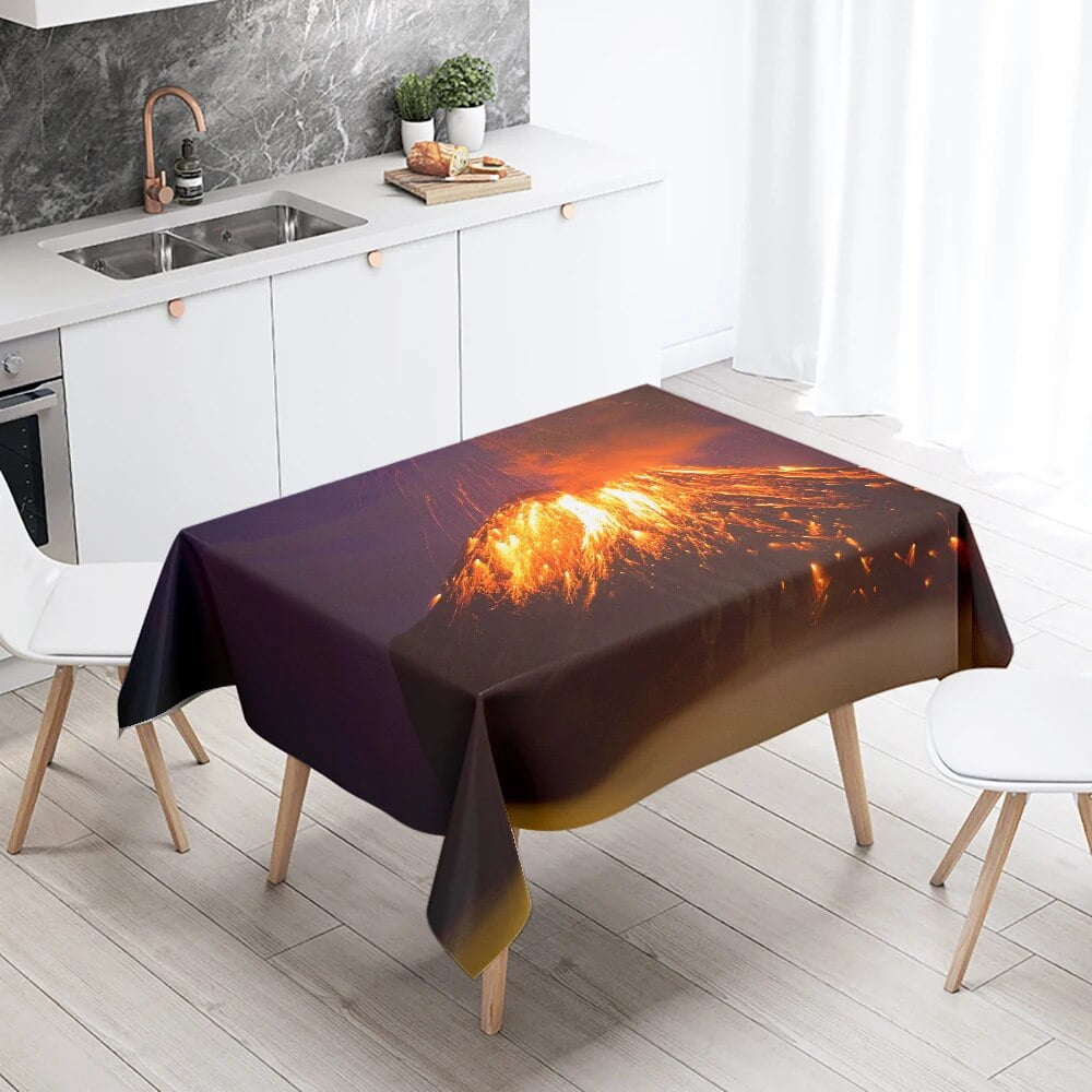 Volcanic eruption magma printed tablecloth camping waterproof ...