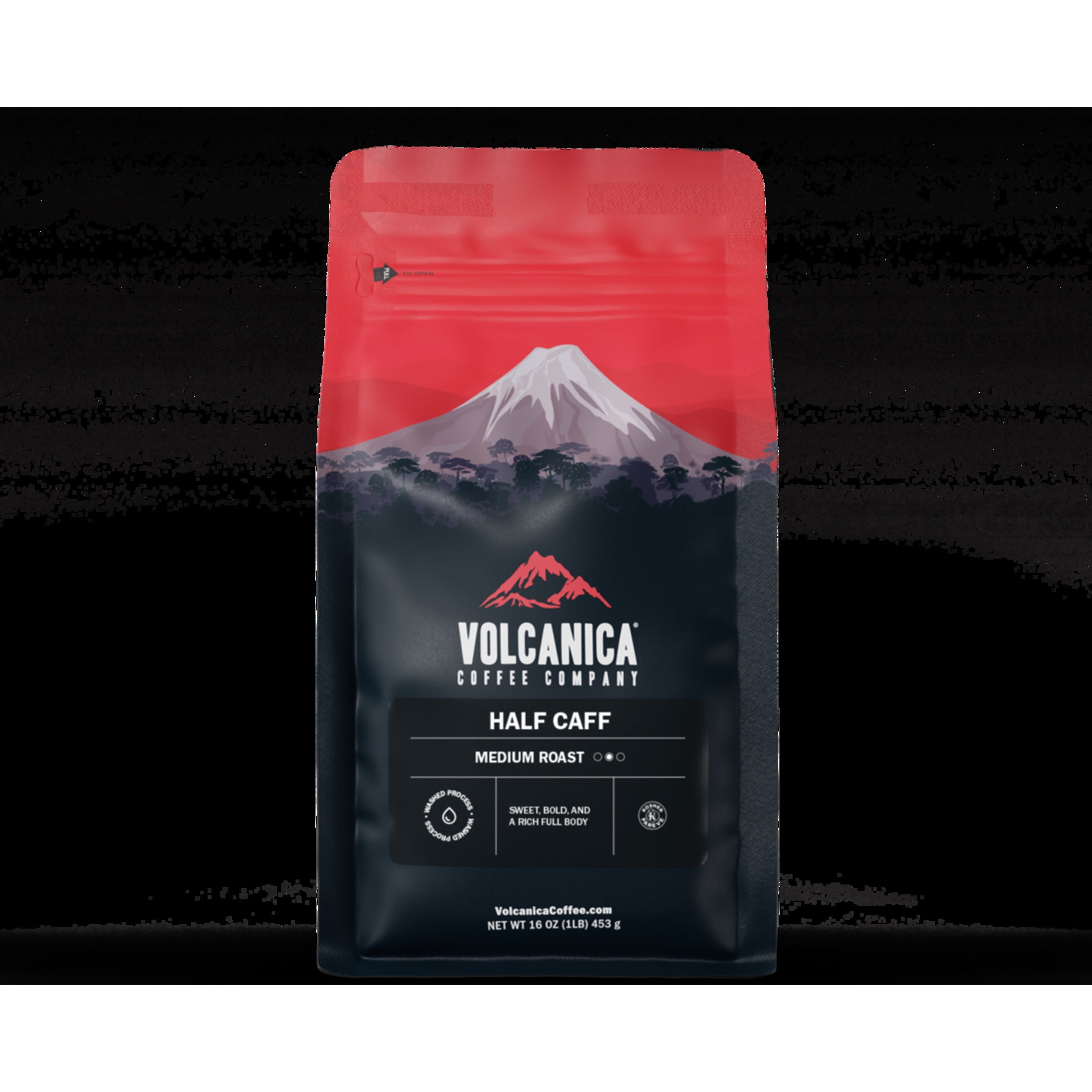 Volcanica Coffee Half Caff Coffee, Half Caffeine Blend - 5 Lb. Bag ...