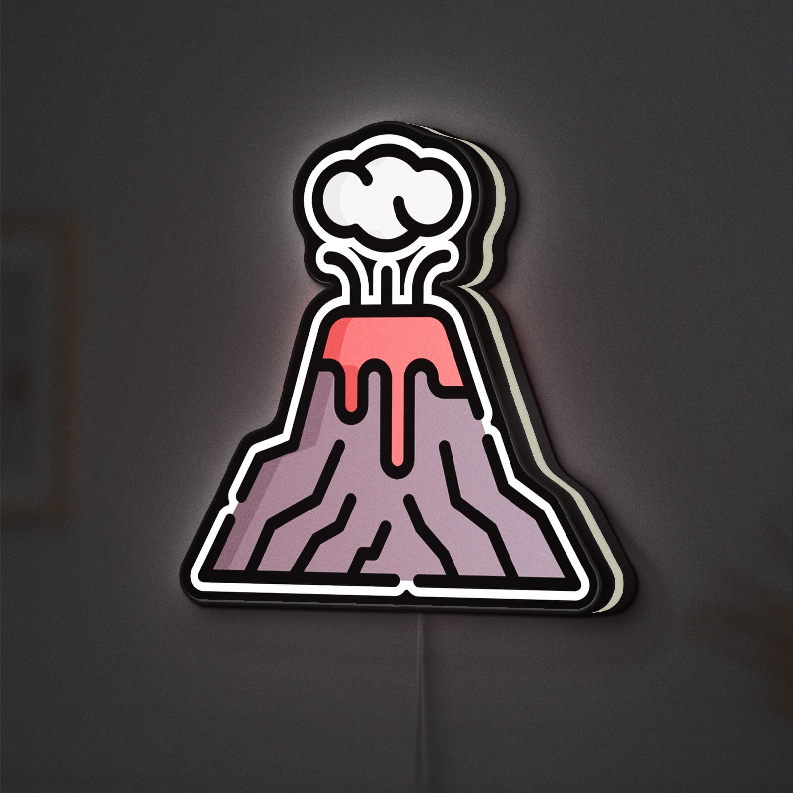 Volcano 3D Novelty Light Box, Natural Lava Flow Decor for Nature Rooms ...