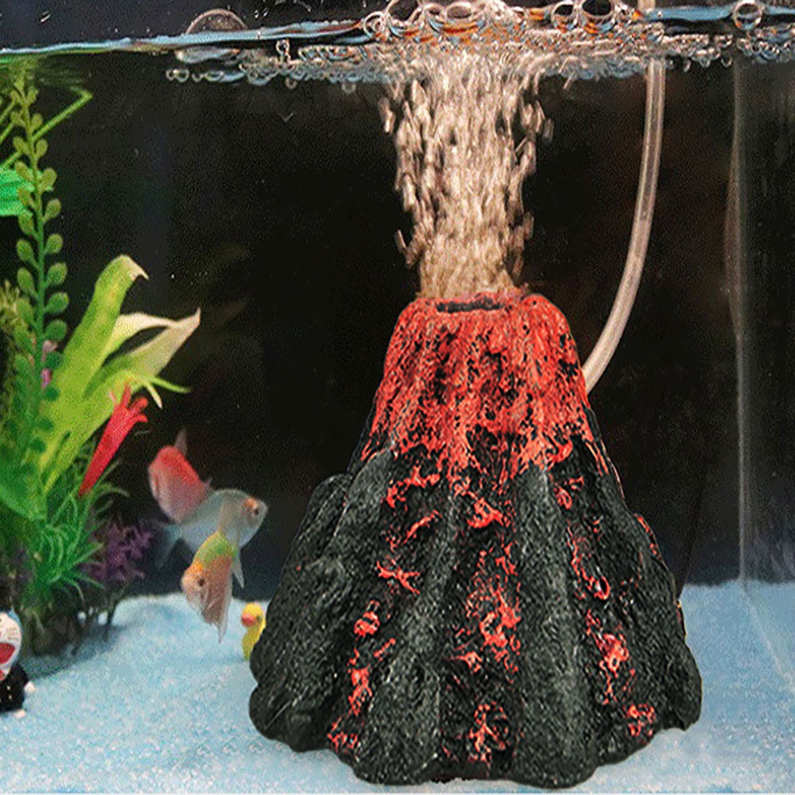 Volcano Aquarium Ornament Decor | Oxygen Pump Fish Tank Accessory ...