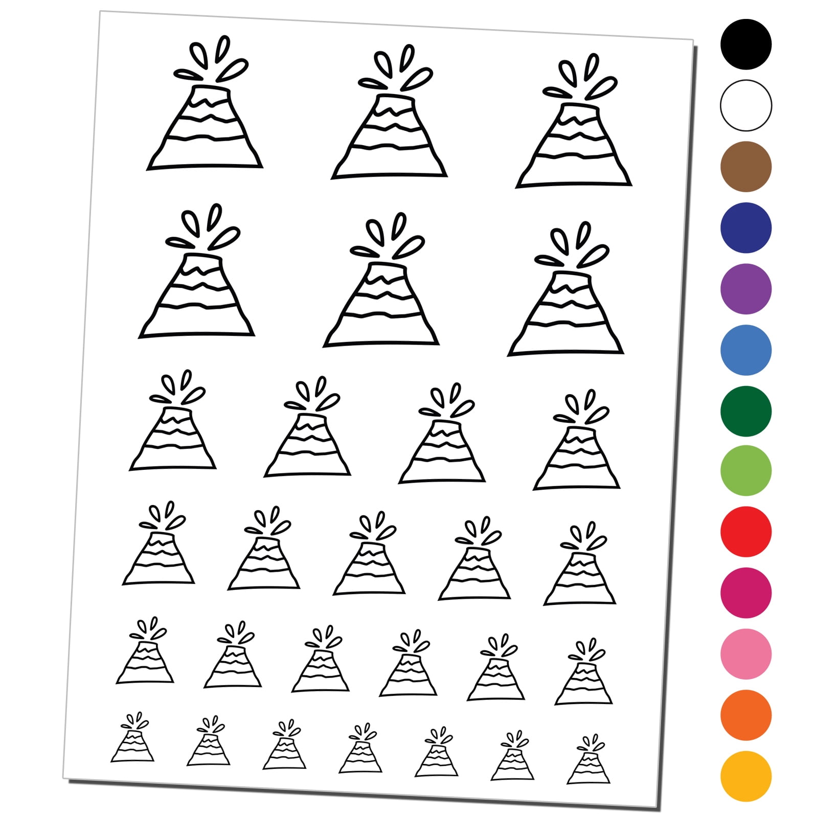 Volcano Doodle Water Resistant Temporary Tattoo Set Fake Body Art ...