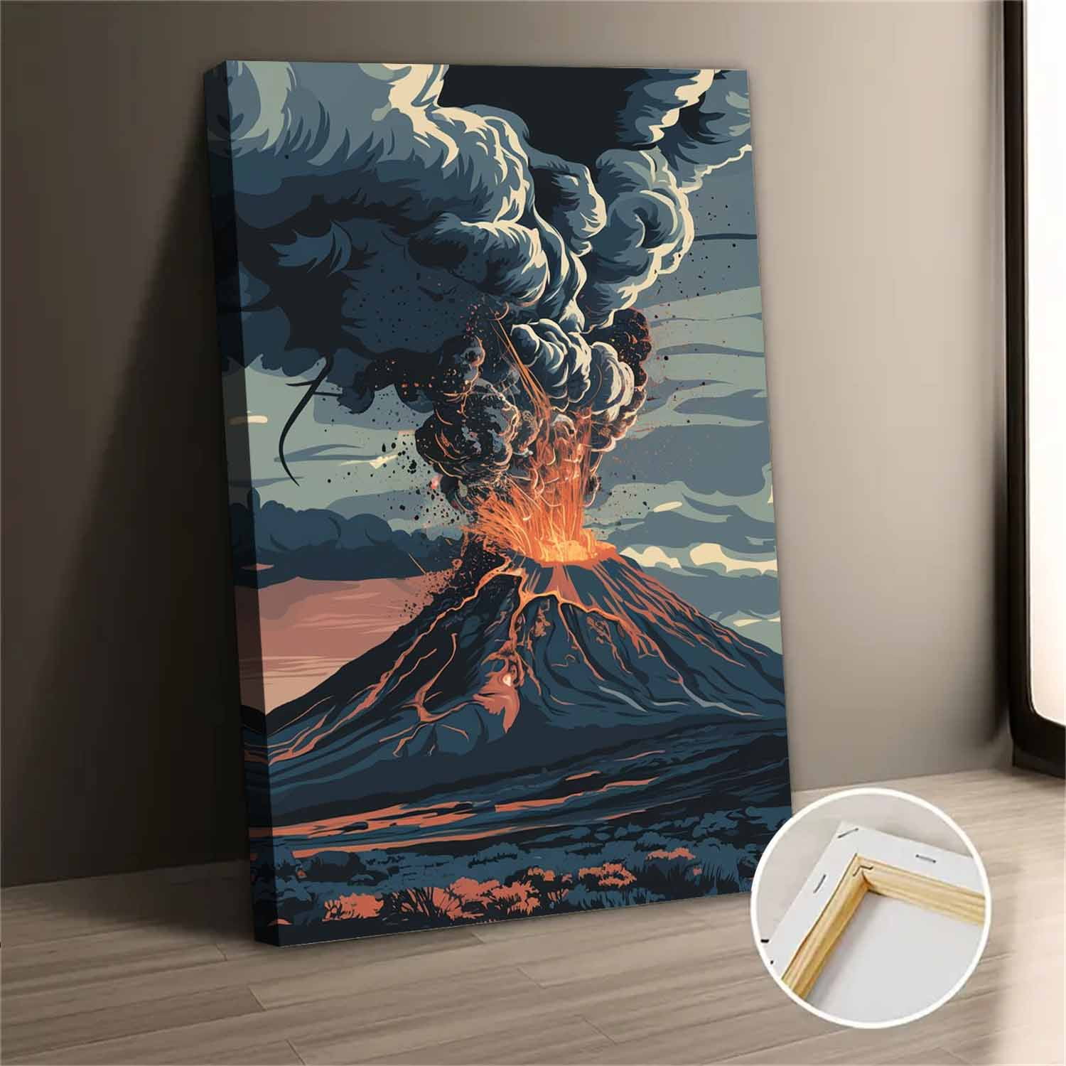 Volcano Eruption Abstract Canvas Wall Art Print - Walmart.com