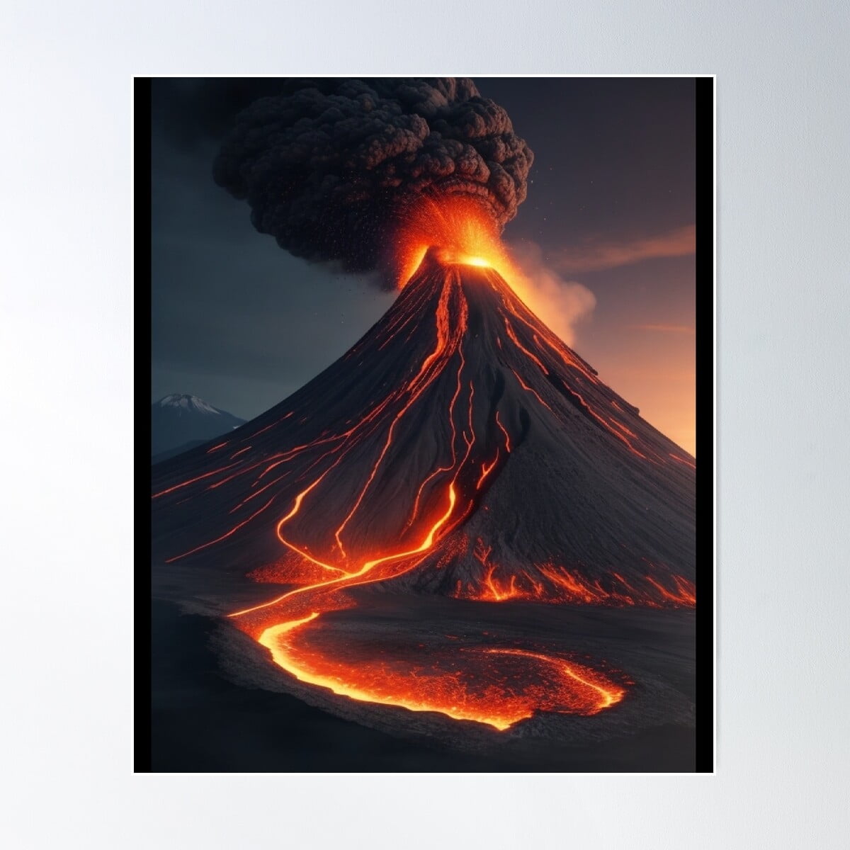 Volcano Eruption Poster Wall Art, Modern Wall Decor For Living Room ...