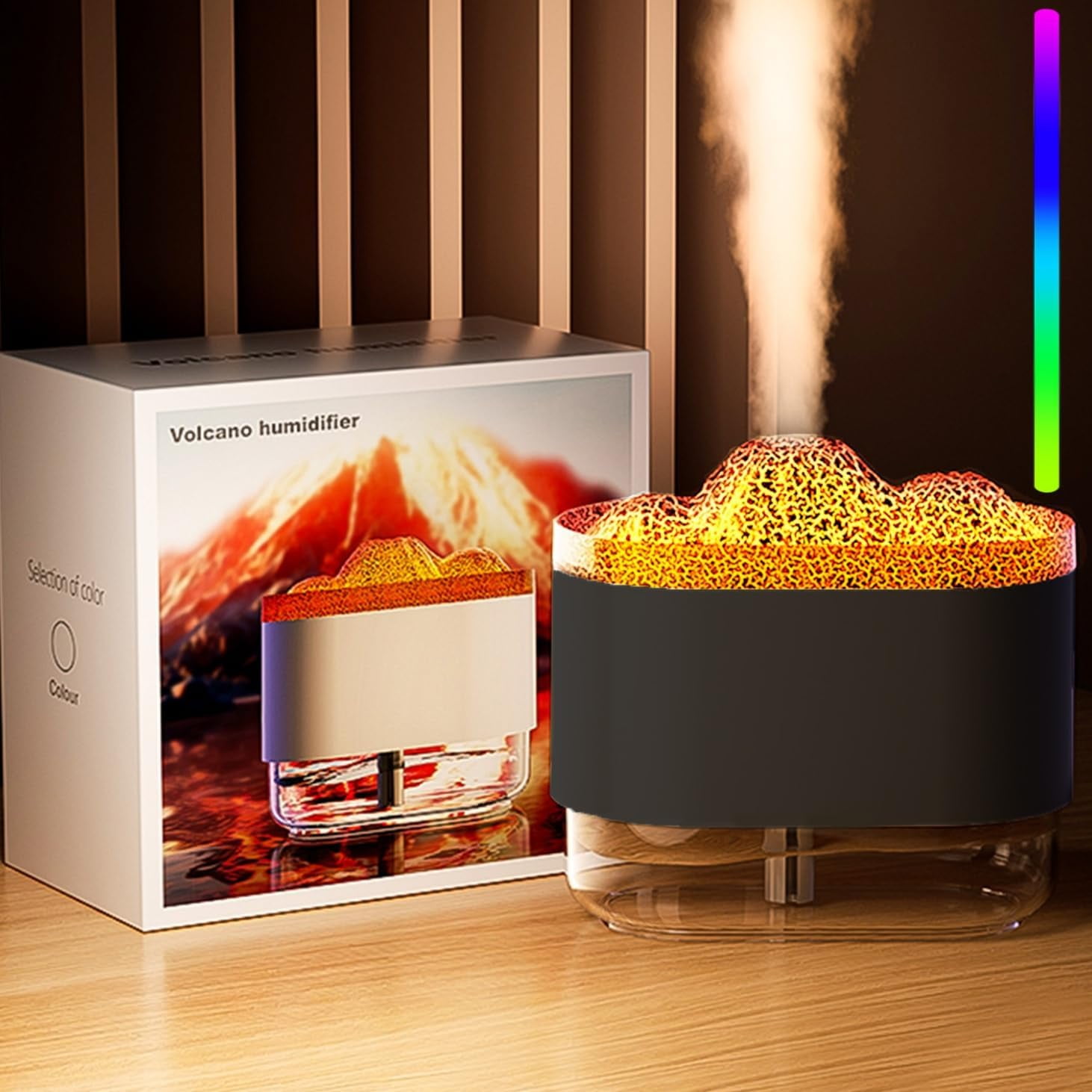 Volcano Flame Diffuser, Aromatherapy Essential Oil Diffuser with 2 ...