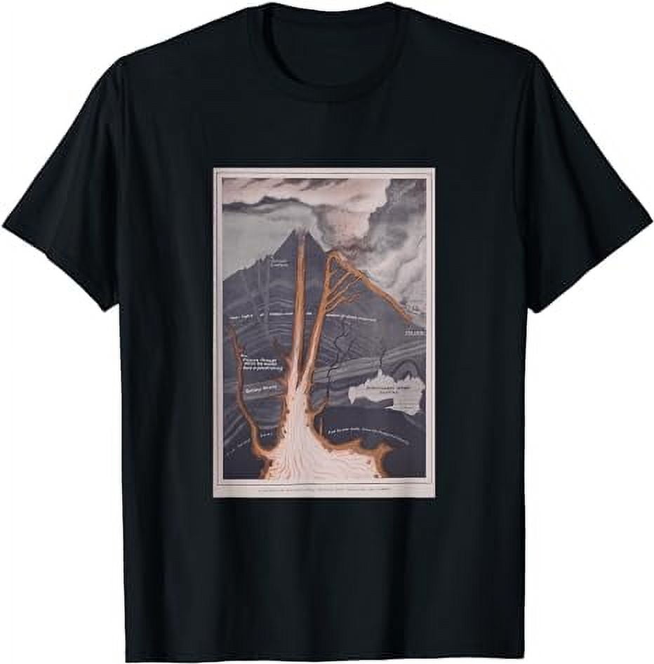 Volcano Geology Diagram T-Shirt - Walmart.com