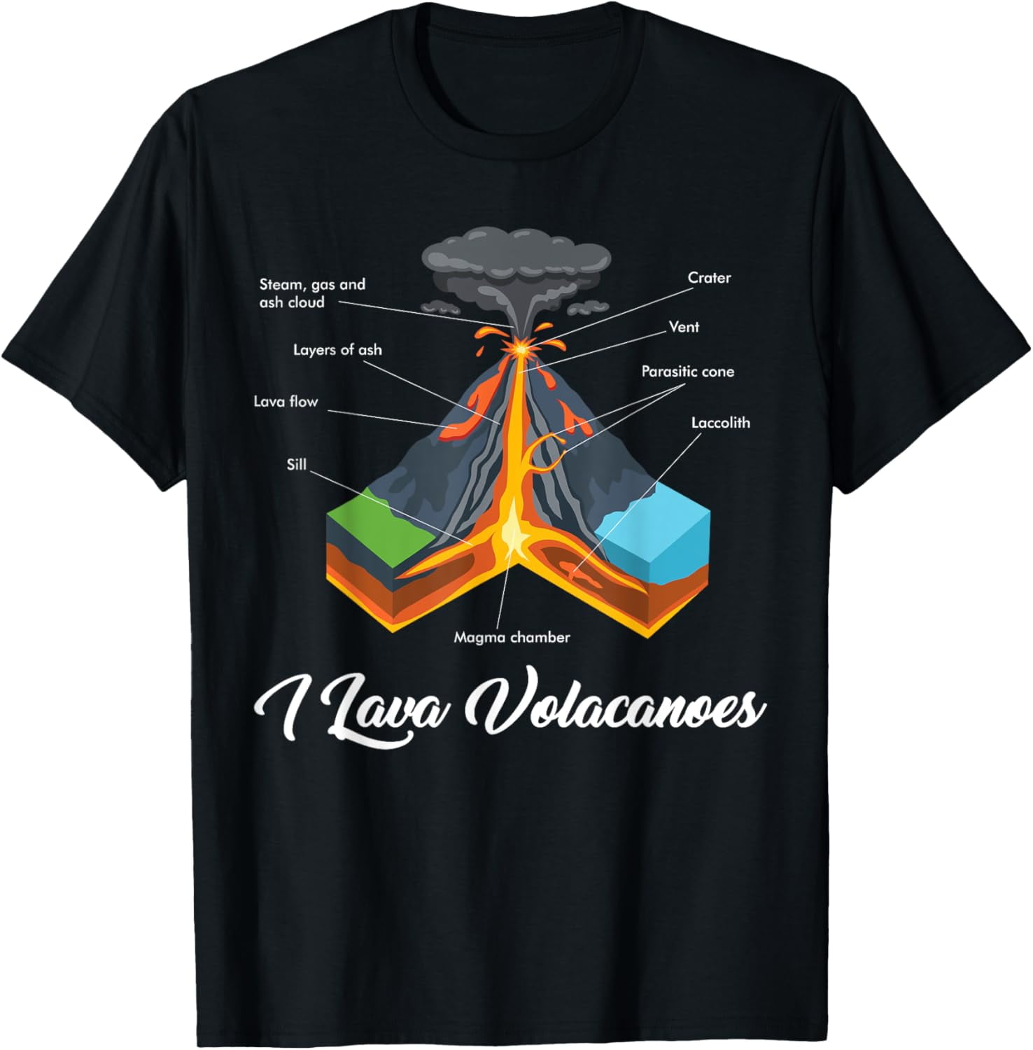 Volcano Lover Geology - I Lava Volcanoes Geologist T-Shirt - Walmart.com