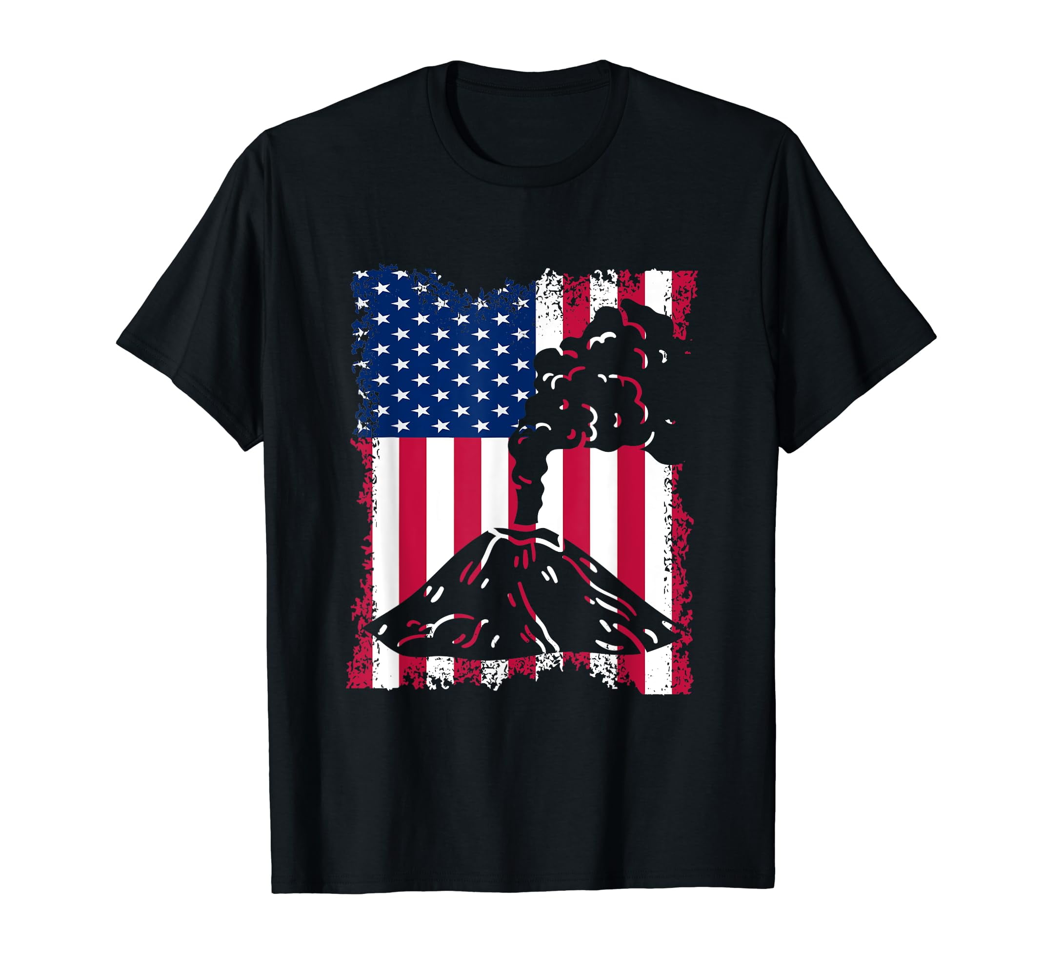 Volcano Magma Lava Vintage US Flag Volcanology Volcanologist T-Shirt ...
