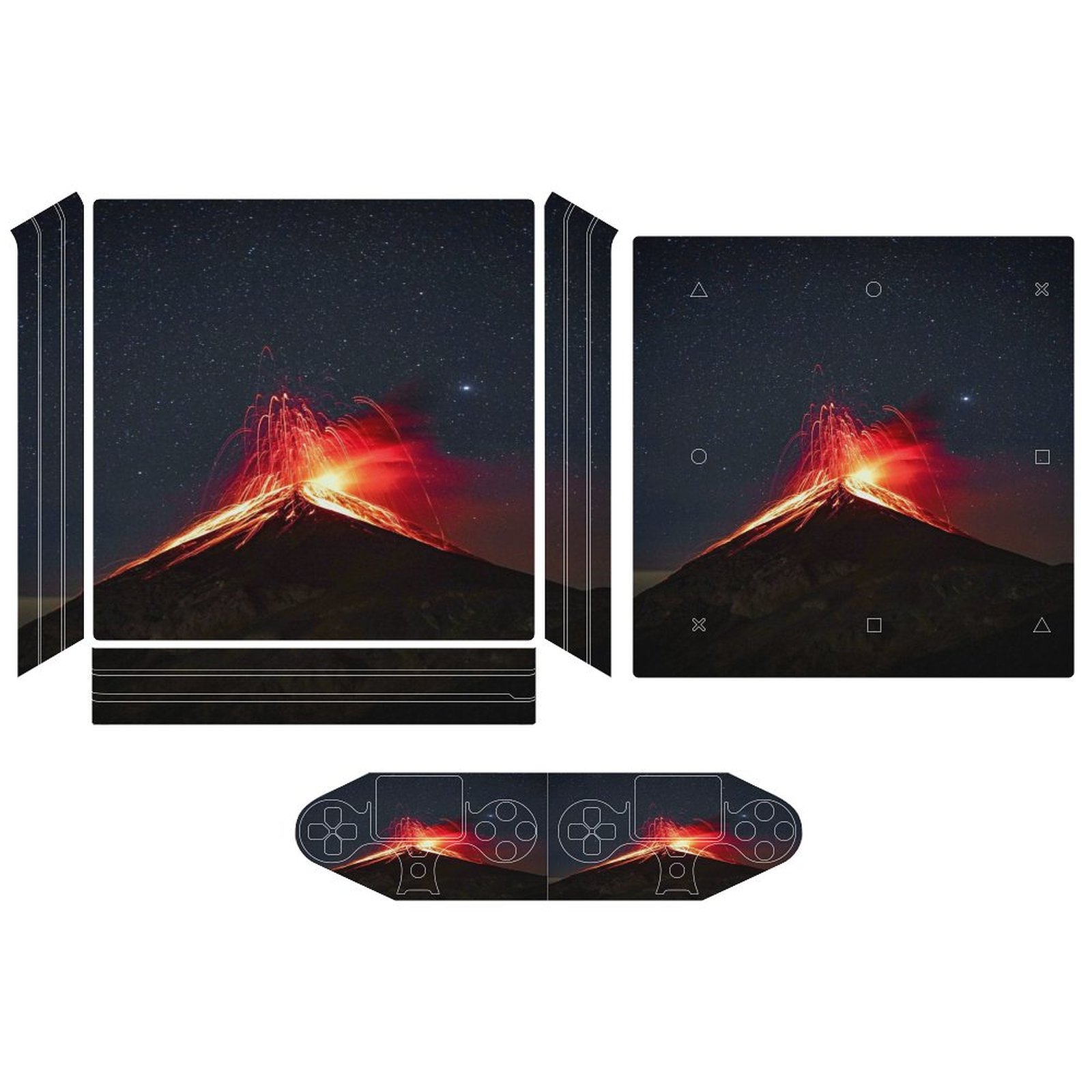 Volcano PS4 Pro/PS4 Slim Skin Sticker For Console And Controller Skins - Walmart.com