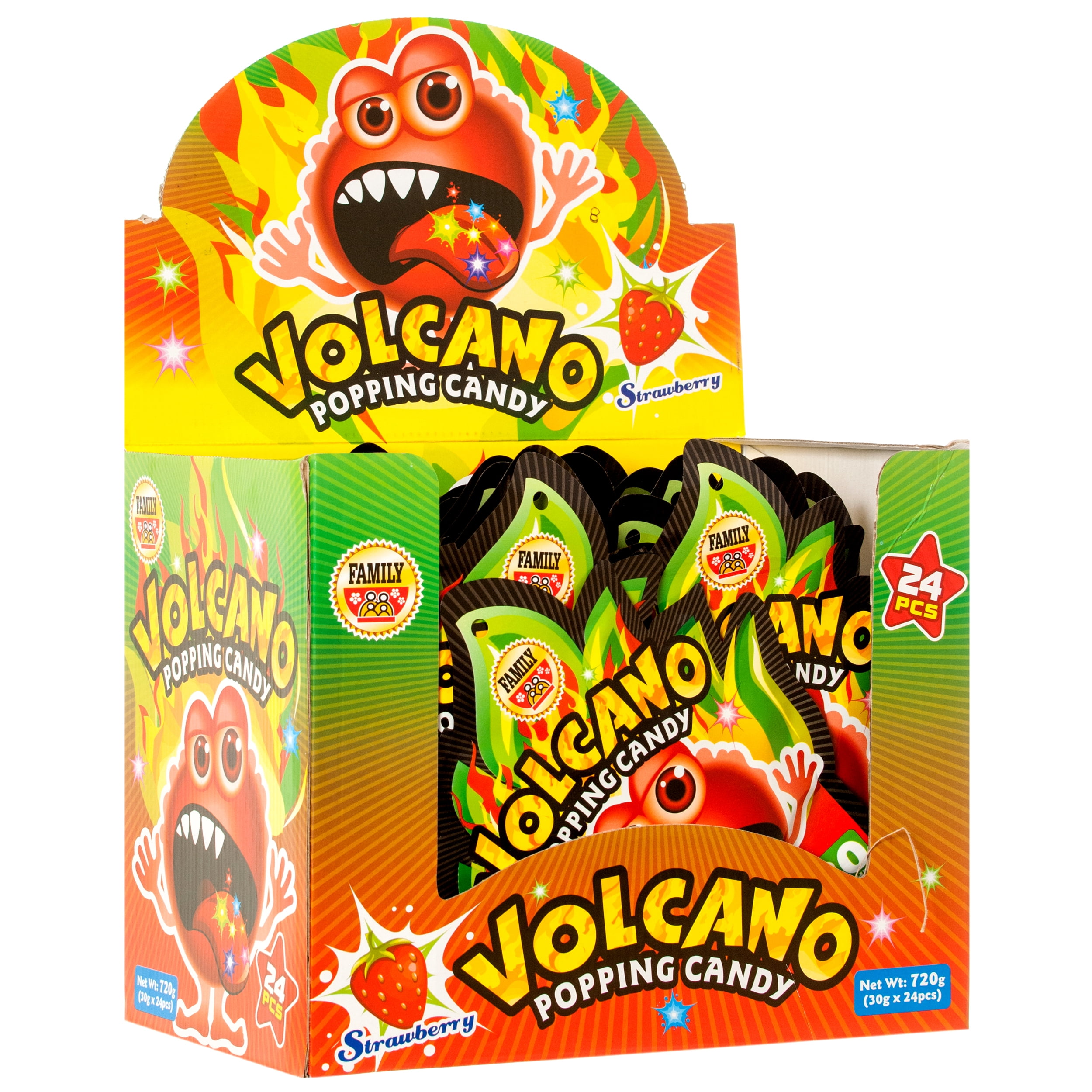 Volcano Strawberry Flavor Popping Candy (2 x 1.06 oz Bags) - Walmart.com