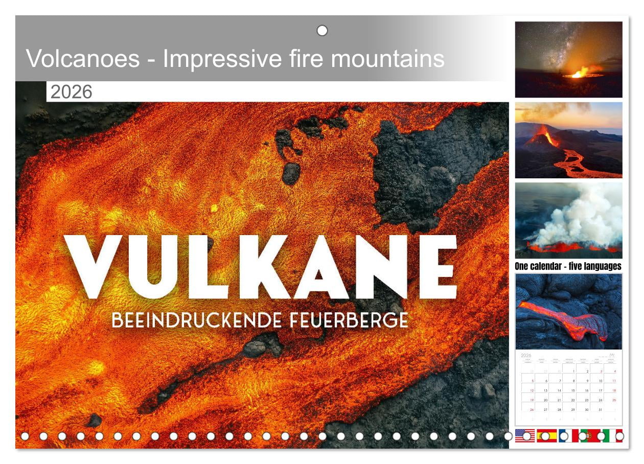 Volcanoes - Impressive fire mountains (Monthly Wall Calendar 2026 16.5 ...