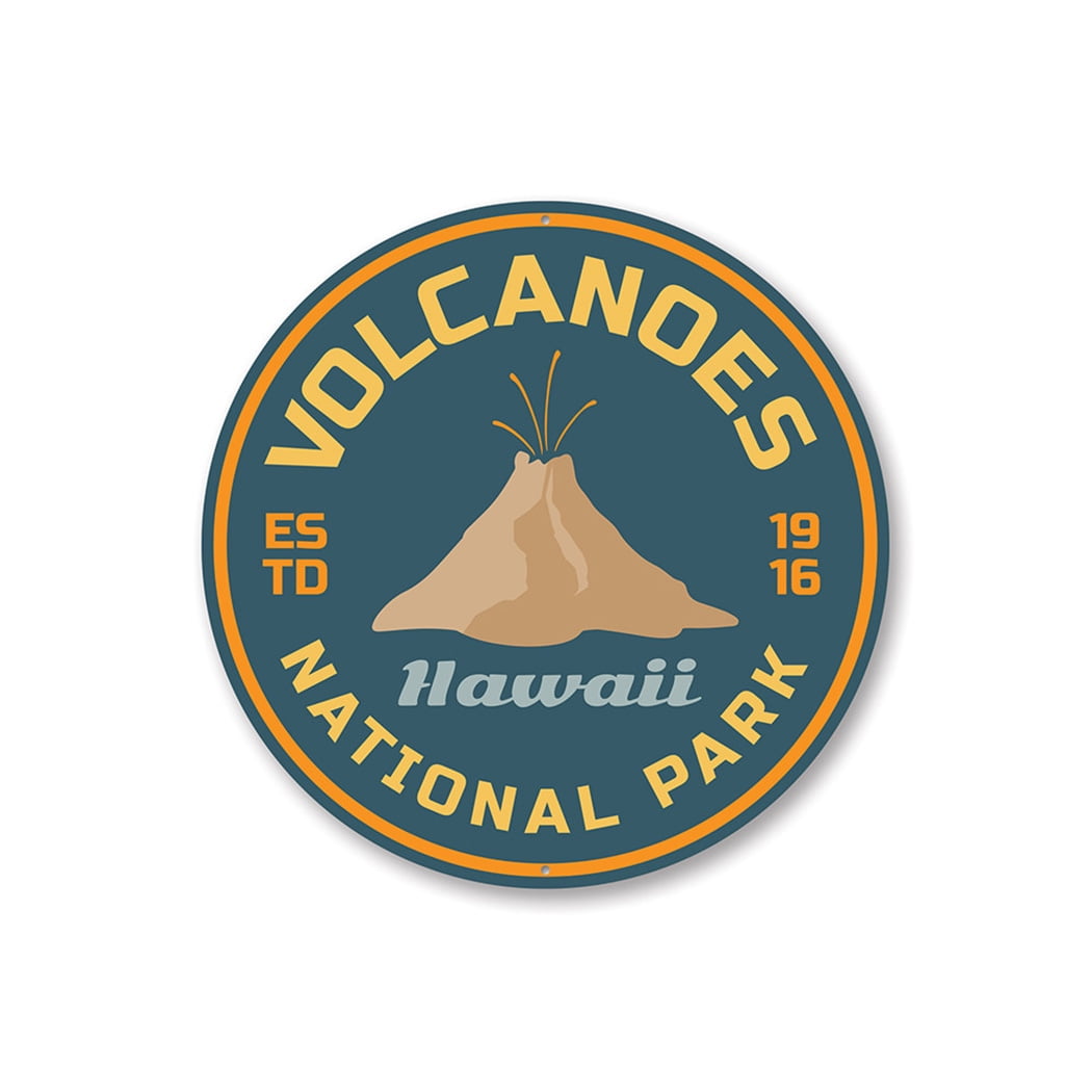 Volcanoes Sign, National Park Hawaii Sign, Established 1916 Aluminum ...