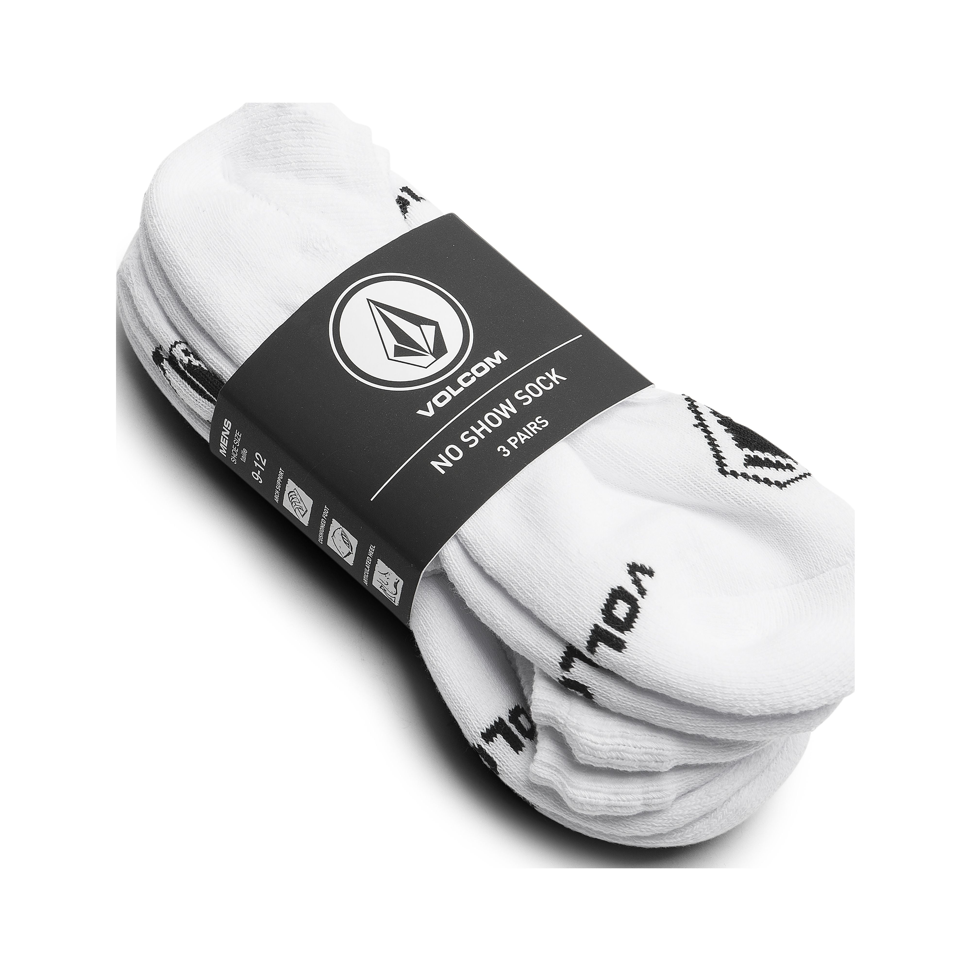 Volcom 3 Pairs Men's No Show Socks (Size L) ~ Volcom white - Walmart.com