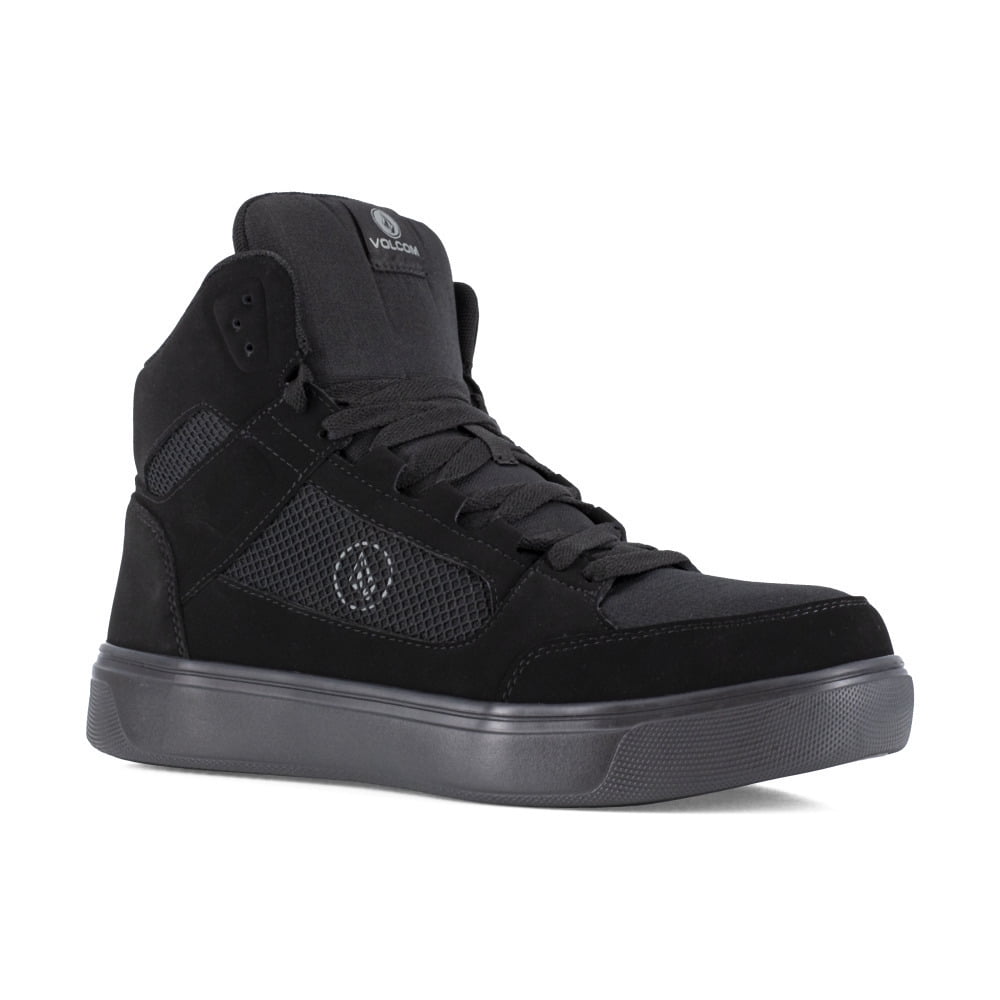 Volcom Men's Skate Inspired High Top Work Shoes Composite Toe Black 12 ...