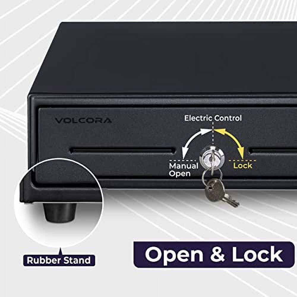 Volcora 13" Cash Register Drawer for Point of Sale (POS) System - Black ...