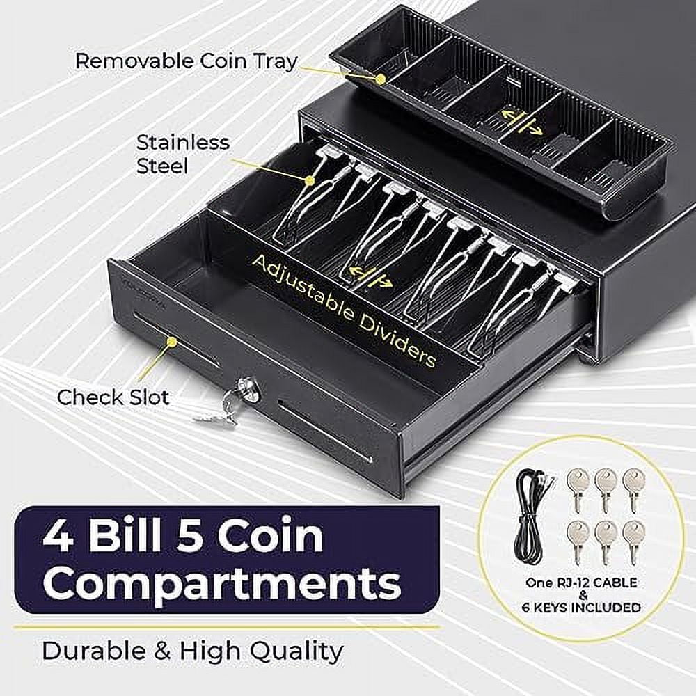 Volcora 13" Electronic Cash Register Drawer for Point of Sale (POS ...