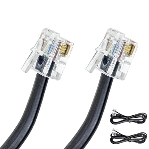 Volcora [2 Pack 5 Feet RJ11 / RJ12 Data Cable - Heavy Duty 6-Pins High ...