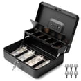 Volcora Large Cash Box with Key Lock, Metal Money Box for Cash ...