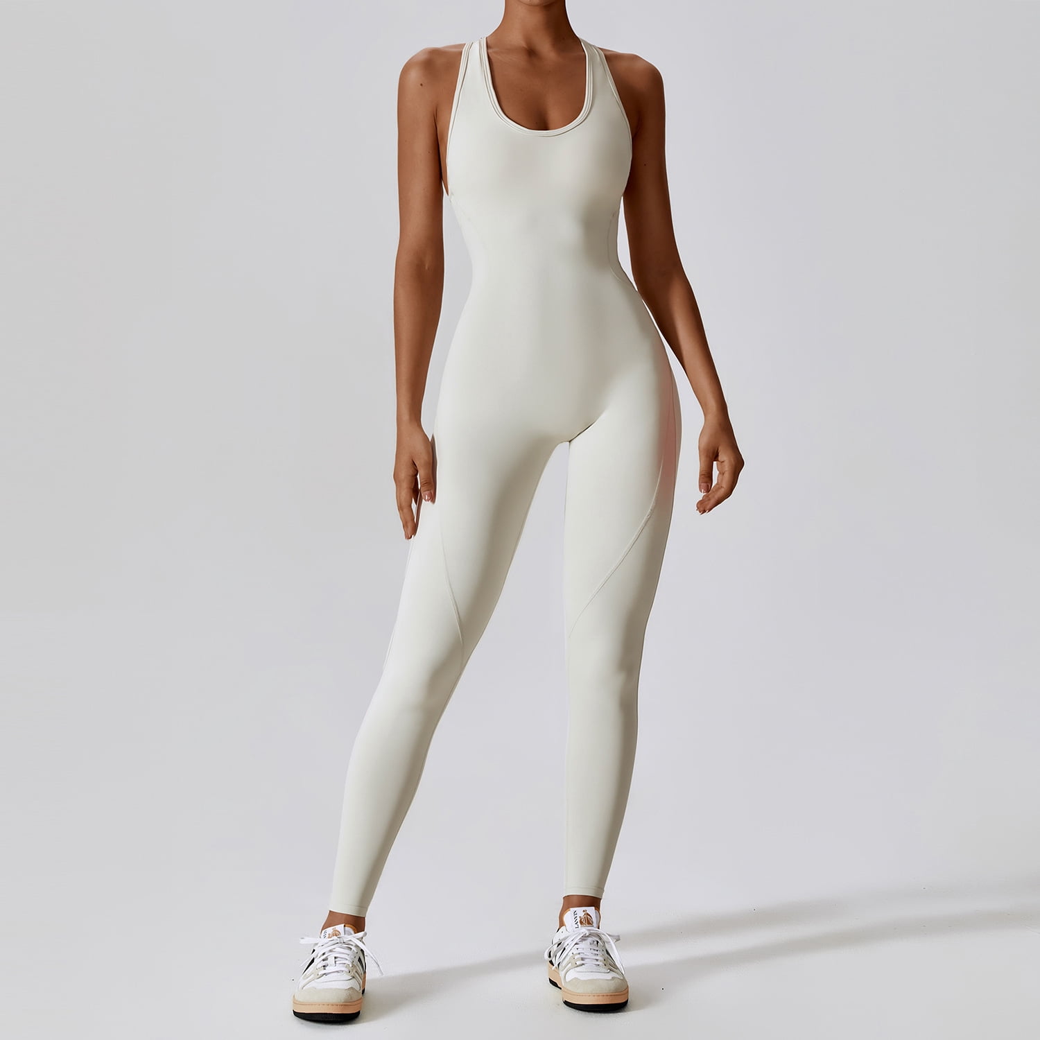 VoleFox Sleeveless High Elastic Yoga Bodysuit Women Midriff Cutout Open ...