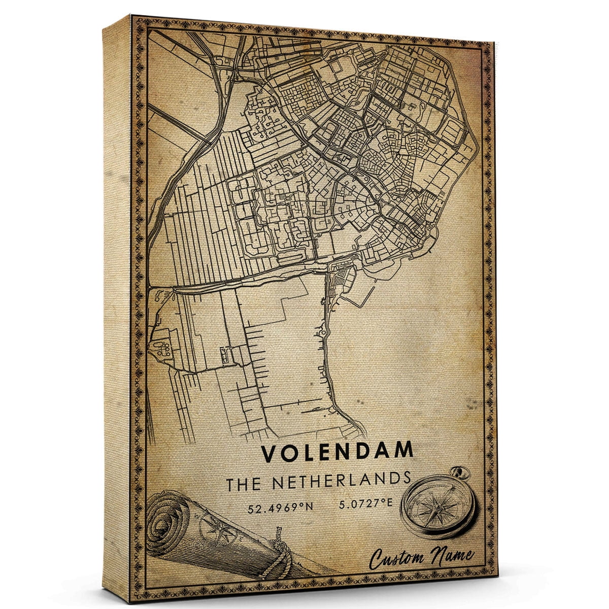 Volendam Map Poster, Netherlands Map Art Poster, Canvas, Volendam Map ...