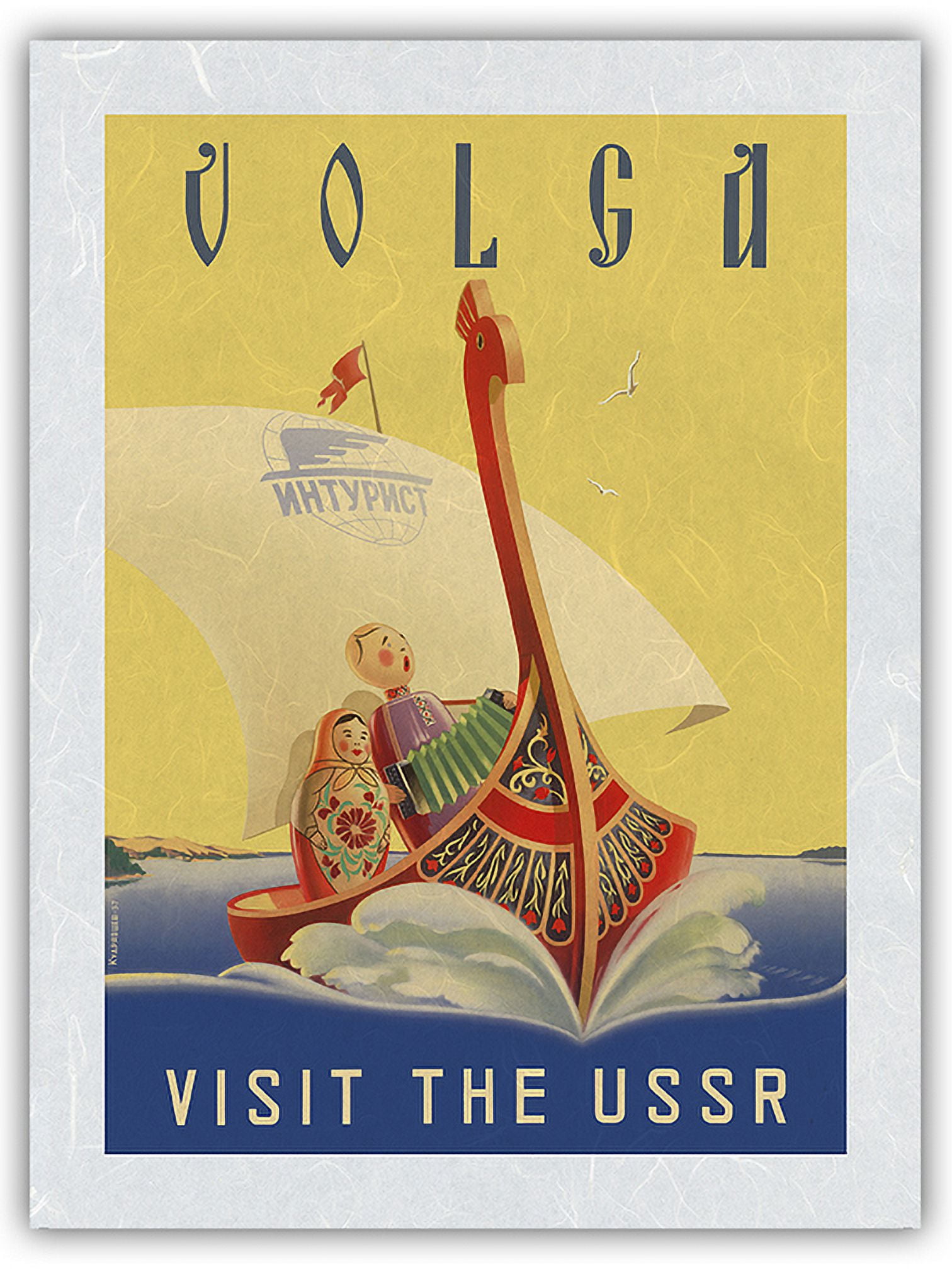 Volga - Visit the USSR - Russian River Cruise - Babushka Doll - Vintage ...