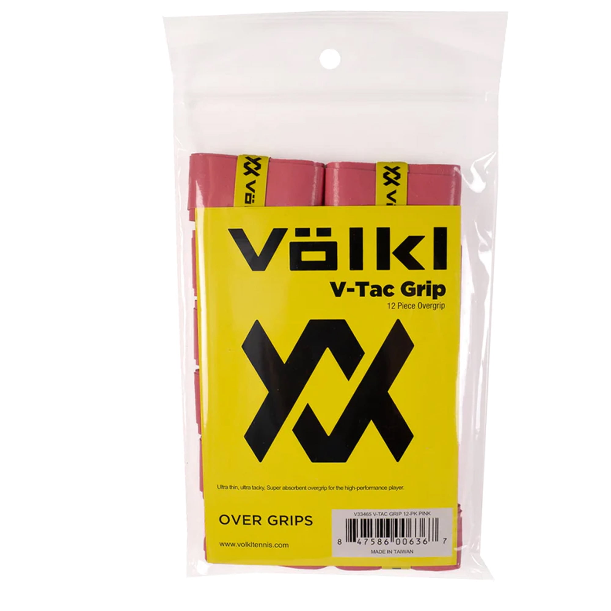 VOLKL V-Dry Grip | Overgrip | High Performance Tennis Grip (Pink, 12 ...
