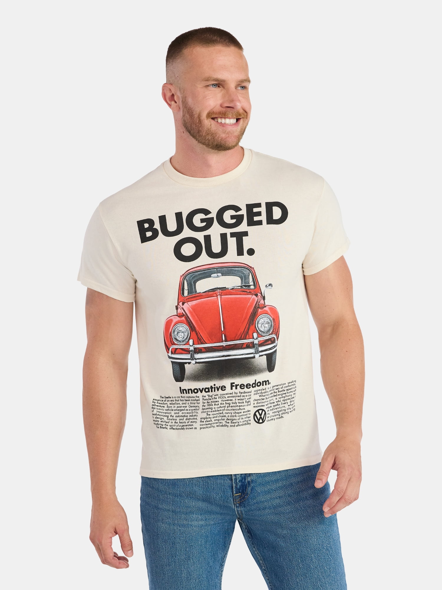 Volkswagen Bug Men's & Big Men's Graphic Tee with Short Sleeves, Sizes ...