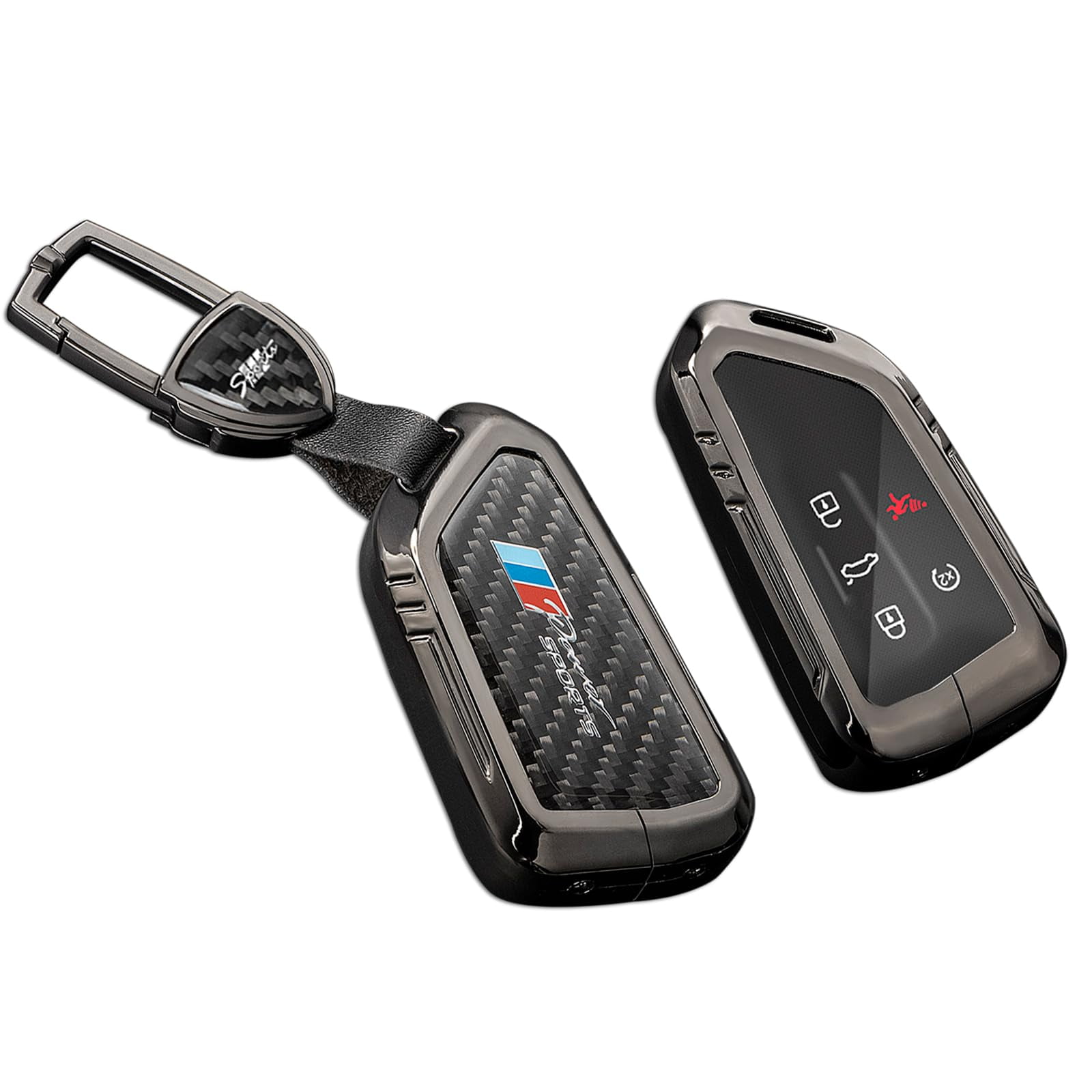 for Volkswagen Key Fob Cover with Keychain,Real Carbon Fiber Zinc Alloy ...