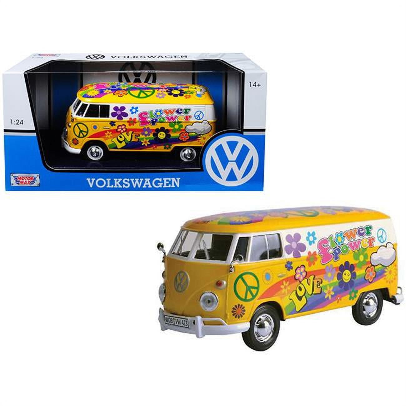 Motormax 79575 Volkswagen Type 2 T1 Delivery Van Flower Power 1-24 ...