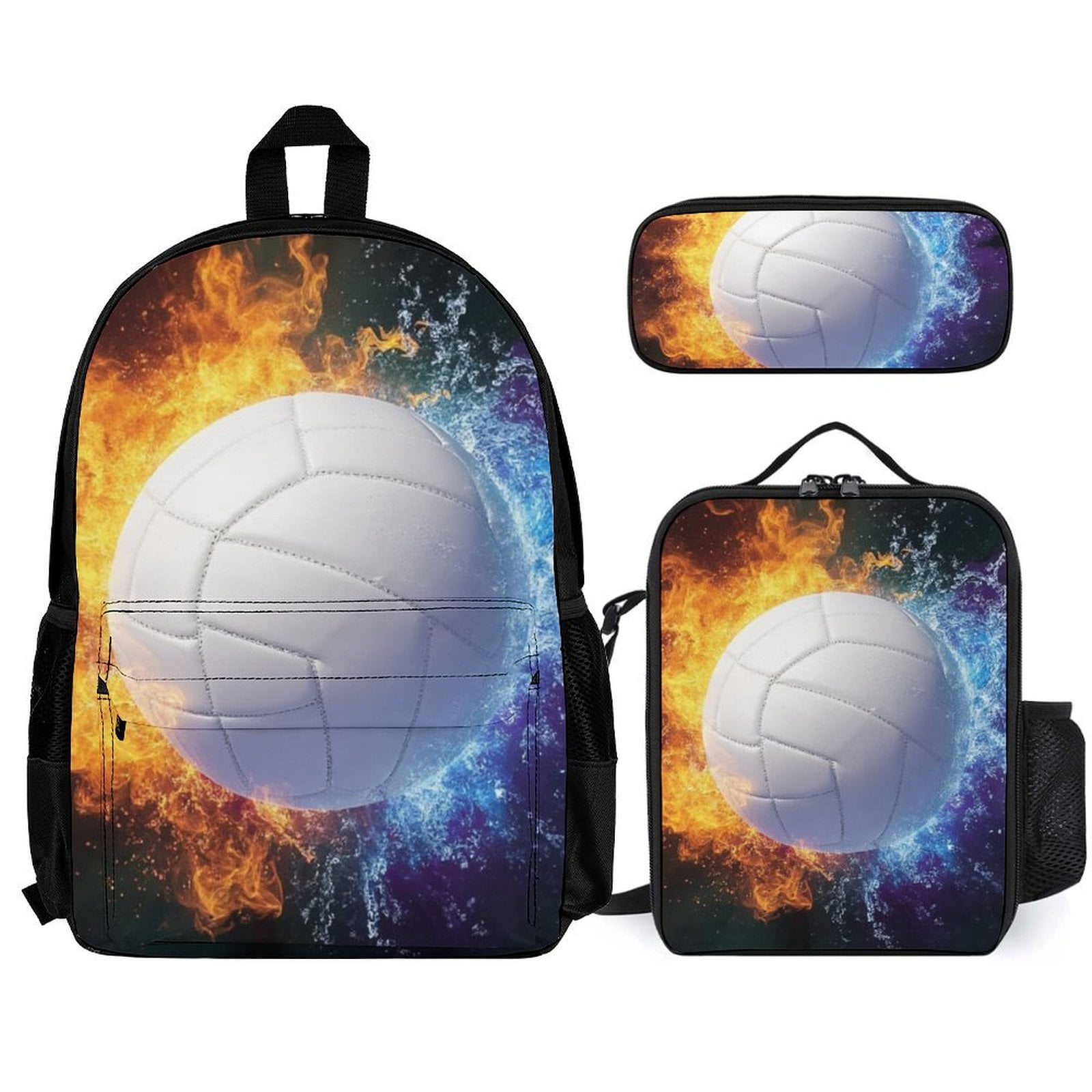 Volleyball 3PCS Backpack Backpack with Lunch Box Pencil Case ...