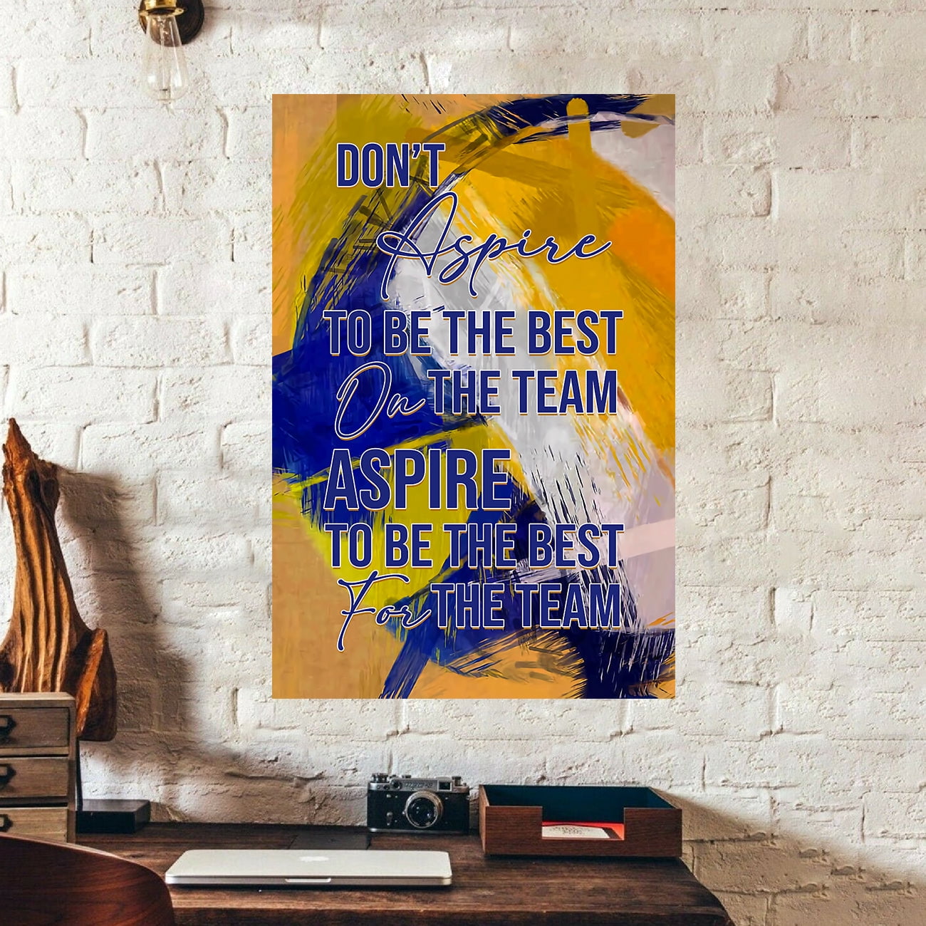 Volleyball Aspire To Be The Best For The Team Poster Volleyball Poster ...