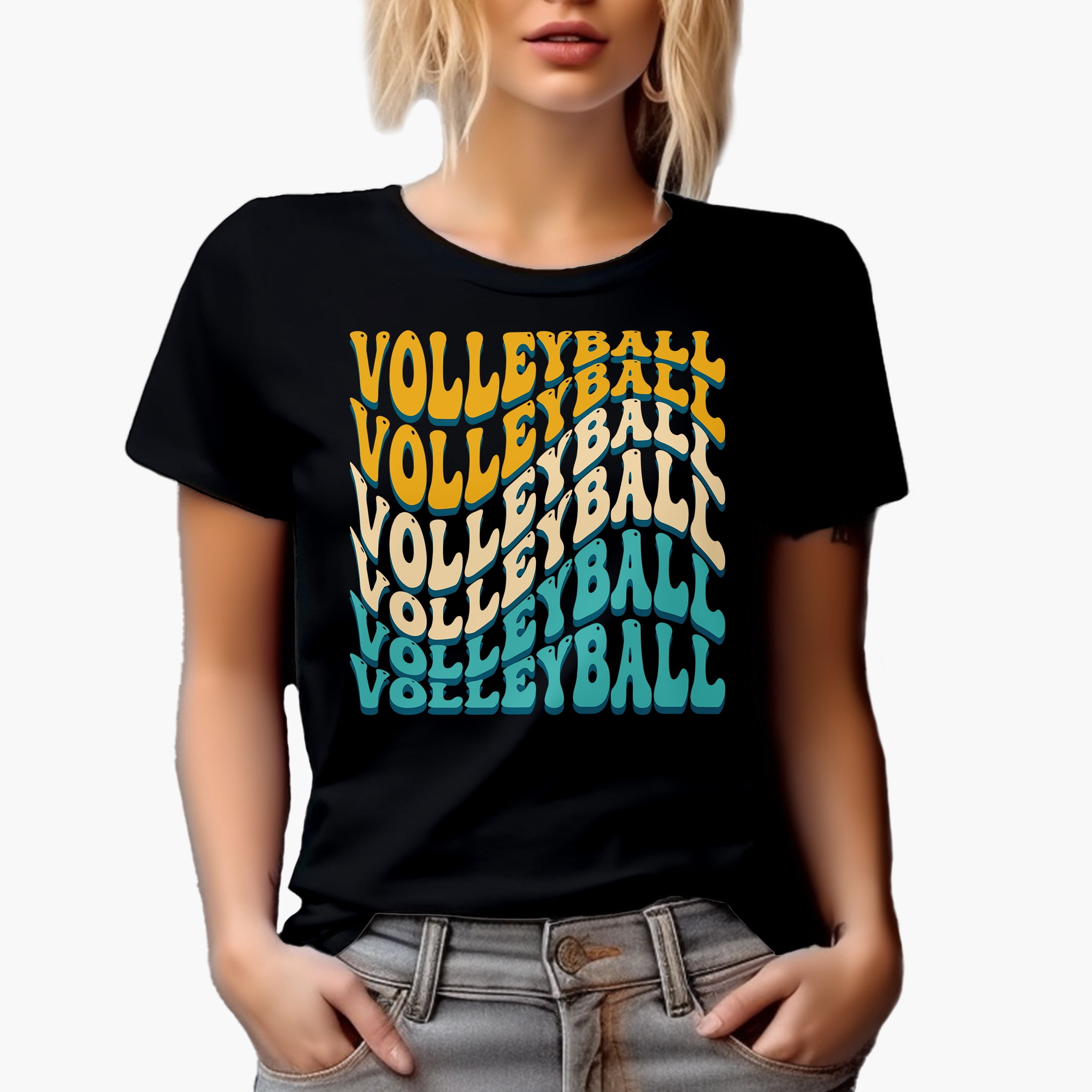 Volleyball, Athlete or Sports Themed, Groovy Retro Wavy Text Merch Gift ...