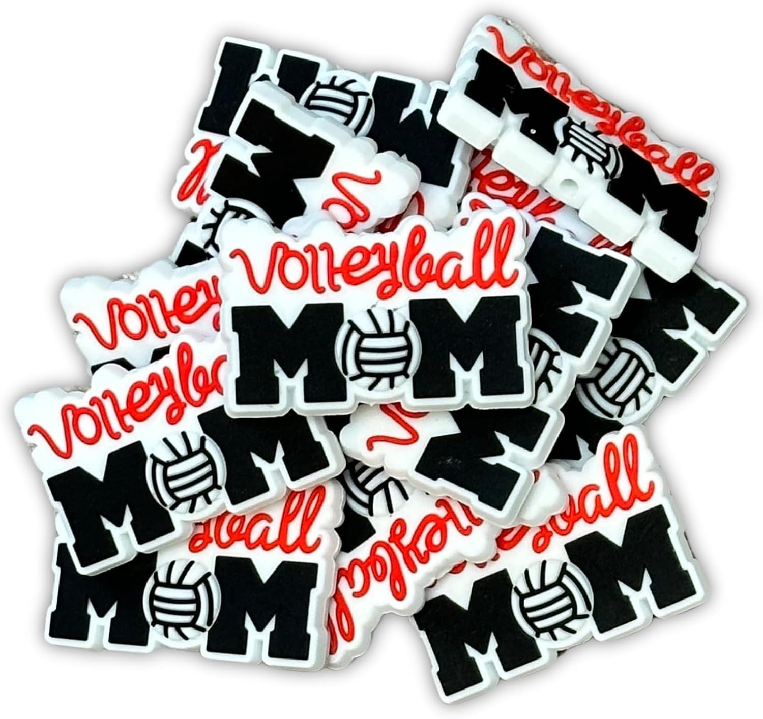 Volleyball Ball Mom Silicone Focal Bead 12 Pack Mama Sports for Freshie ...
