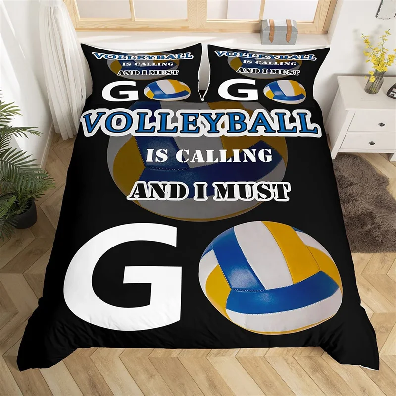 Volleyball Bedding Set Ball Sprot Duvet Cover Twin King Microfiber ...