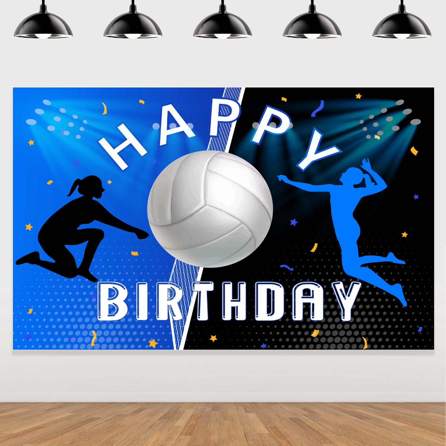 Volleyball Birthday Backdrop, Volleyball Birthday Banner Backdrop for ...