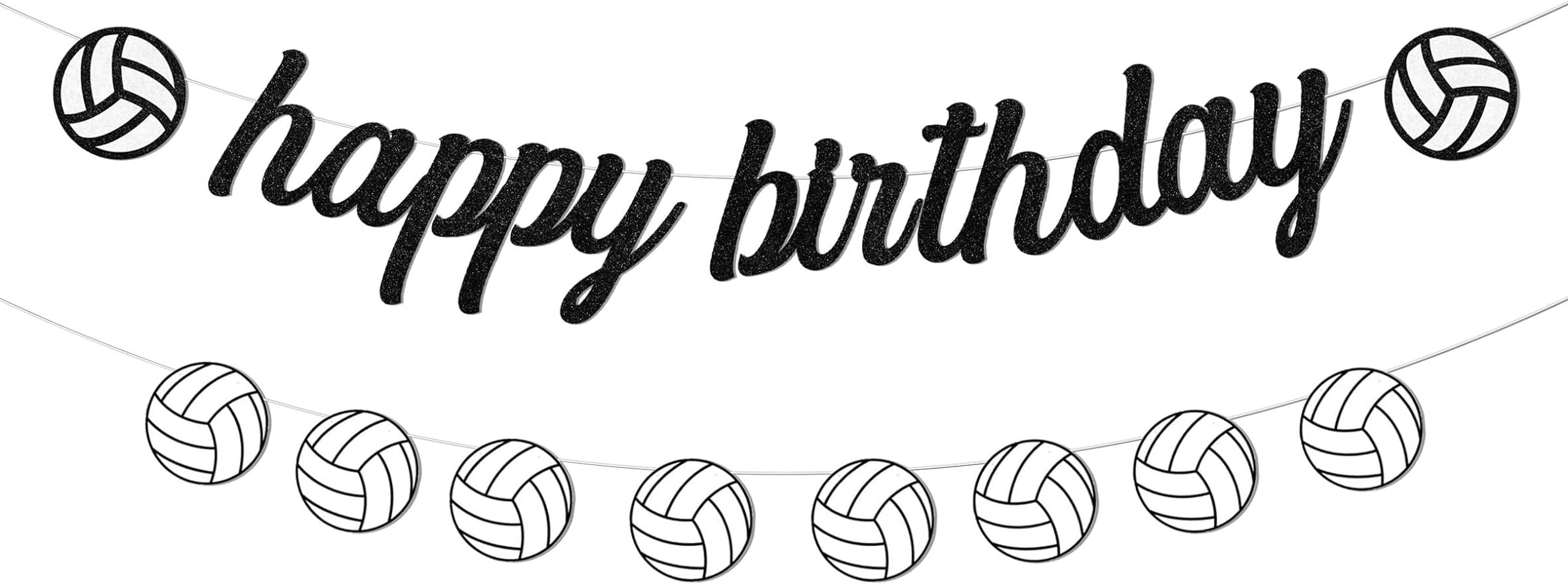 Volleyball Birthday Party Decorations, Volleyball Happy Birthday Banner ...