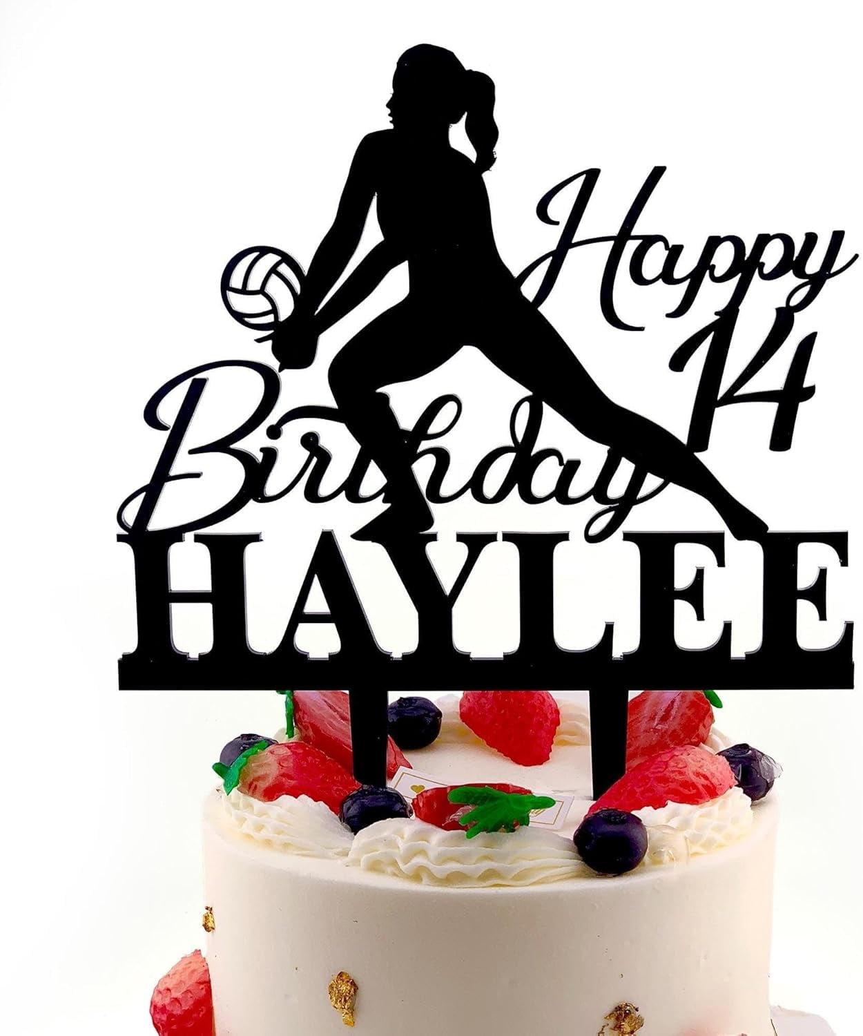 Volleyball Cake Topper – Name Birthday Cake Decoration, Volleyball ...