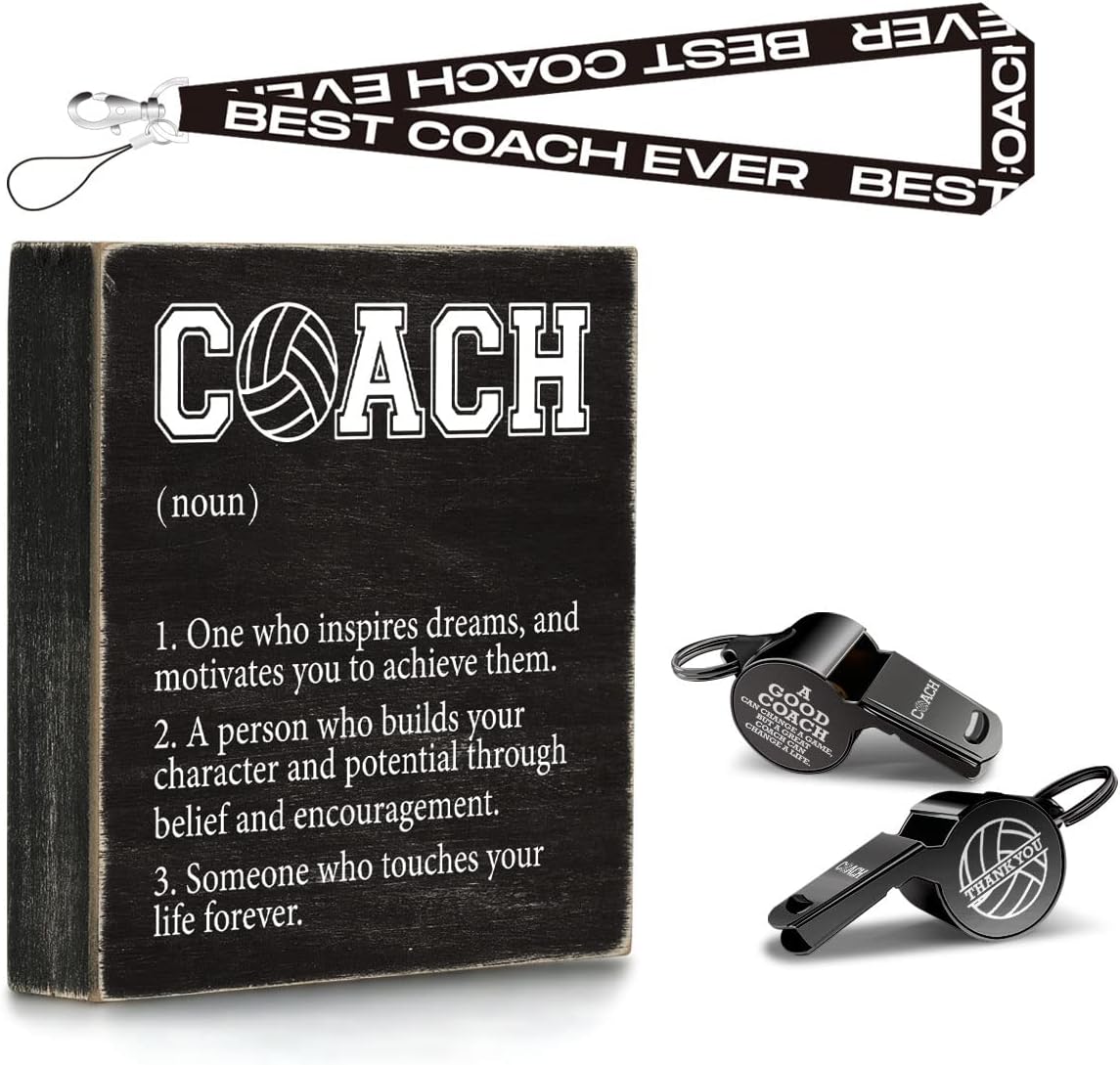 Volleyball Coach Gifts, Volleyball Whistle for Coaches, Coach Wood Box ...