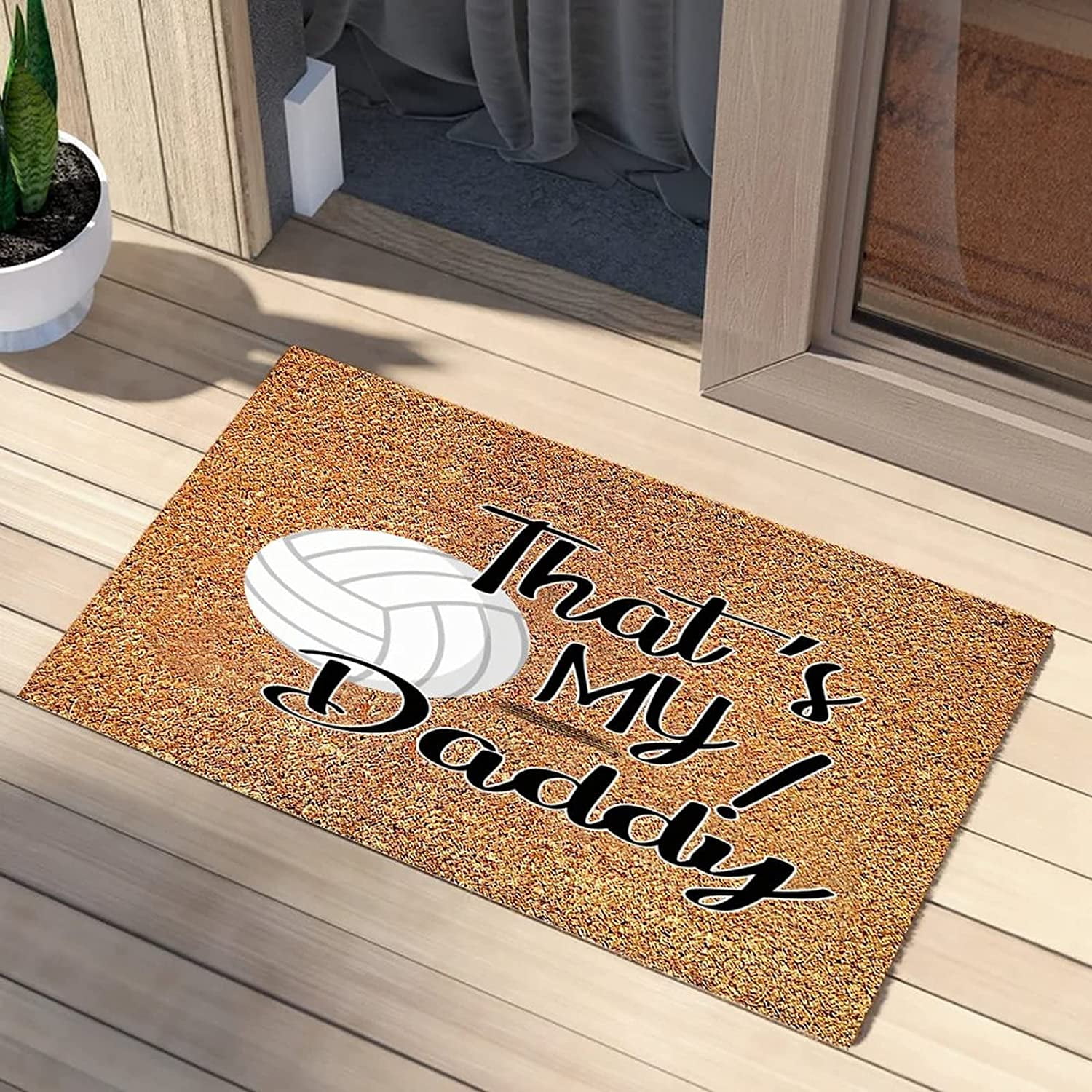 Volleyball Dad Daddy Entry Mat Low Profile Funny Sports Fan Men Trap ...