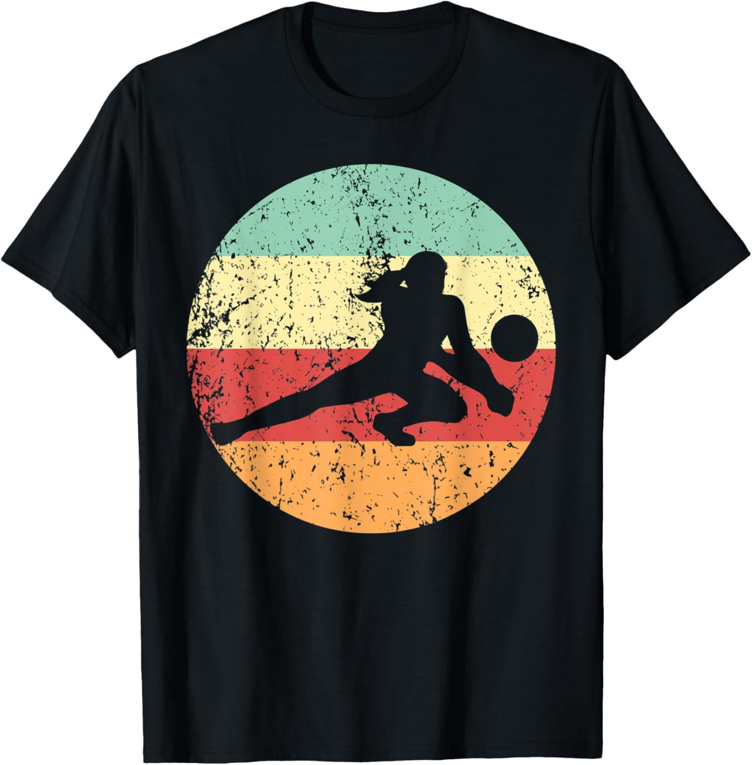 Volleyball Dig Volleyball Cool Retro 1970's Style Circle T-Shirt ...
